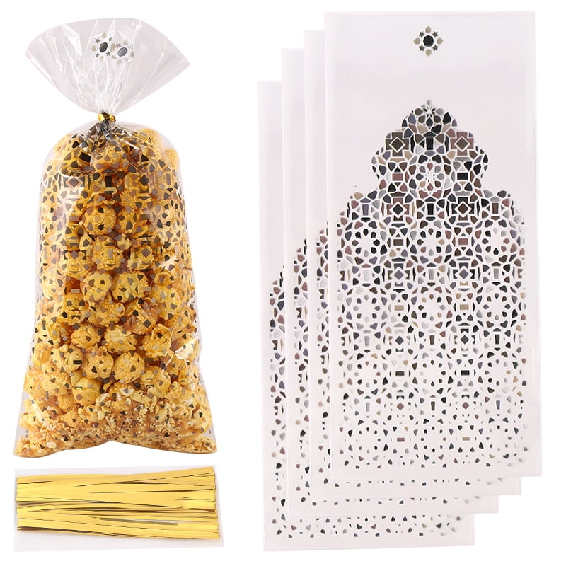 Nvzi-c 150 Pcs Cellophane Bags with Twist Ties Party Favor Treat Bags ...