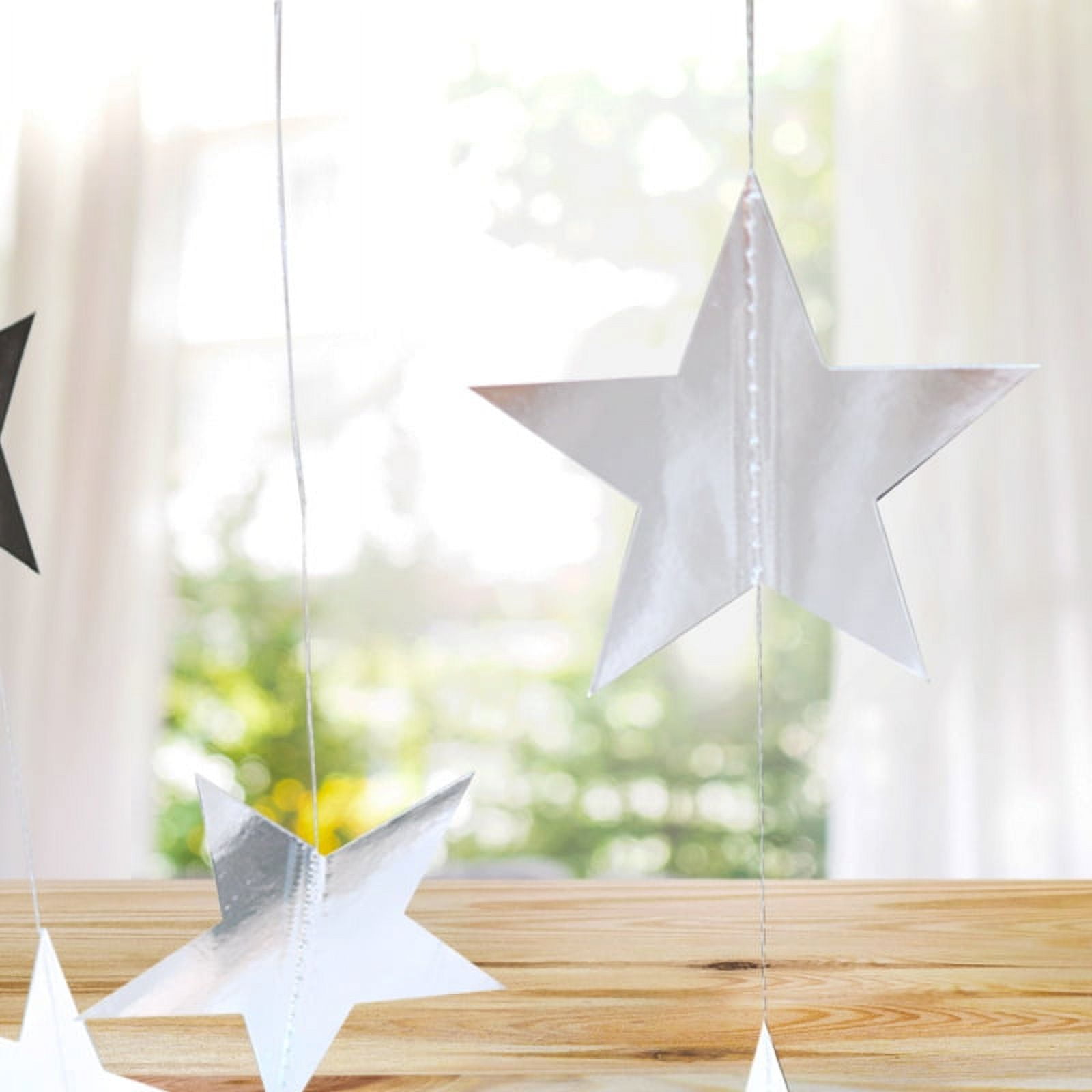 Nvzi-c 2Pack 13 Feet Glitter Star Garland Banner Decoration Bright ...