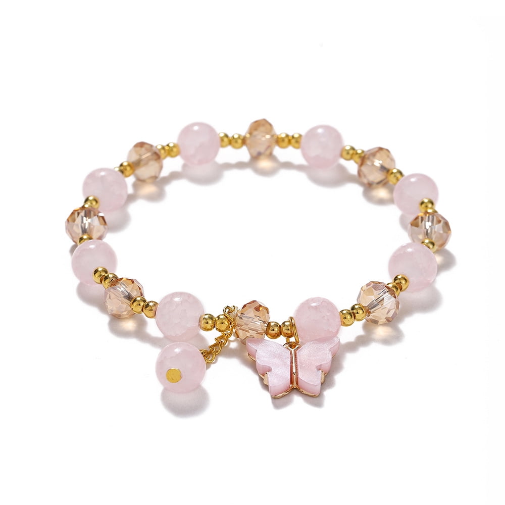 Nvzi-c Butterfly Bracelet Imitation Jade Popcorn Butterfly Crystal ...