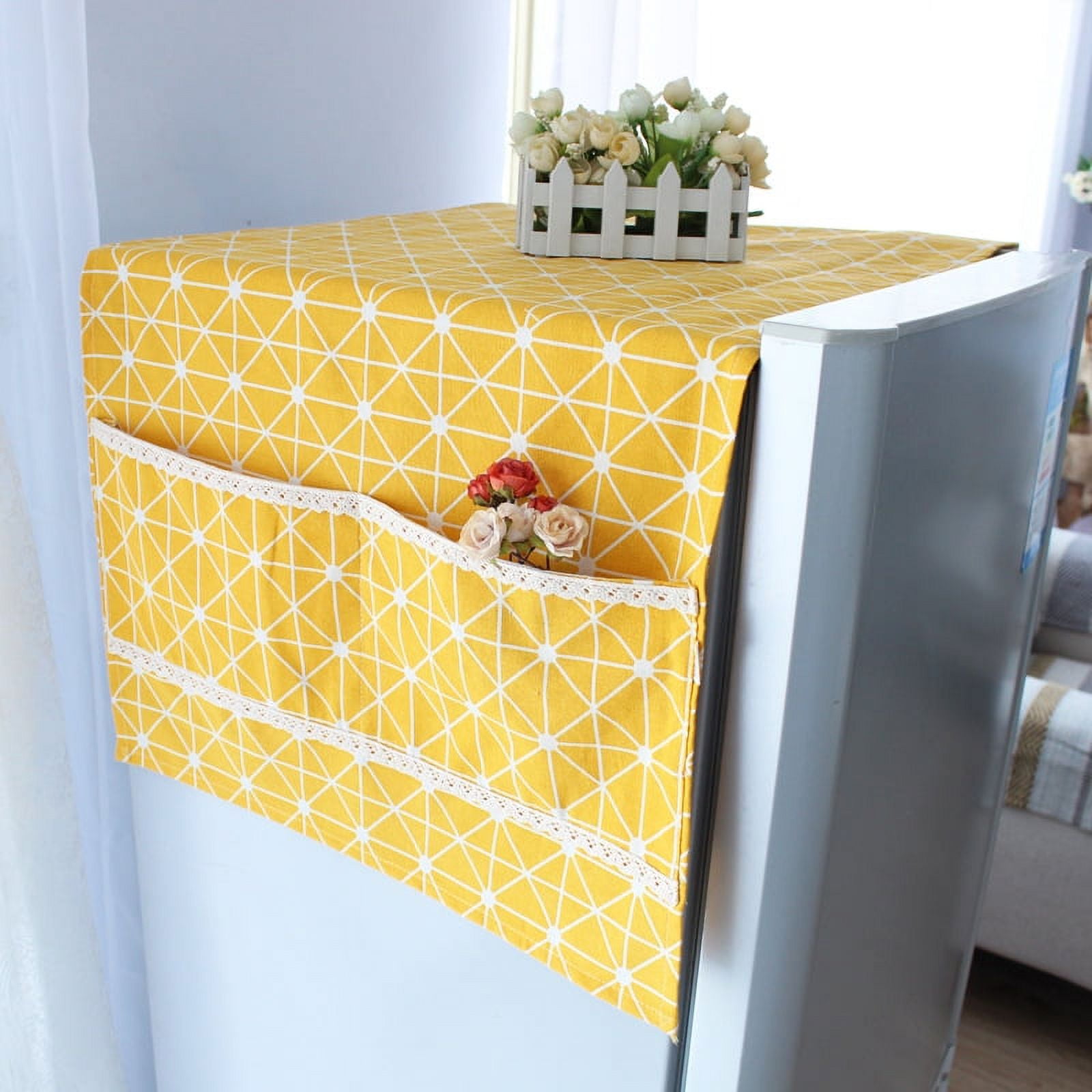 Nvzi-c Countryside style cotton and linen refrigerator cover, washing ...