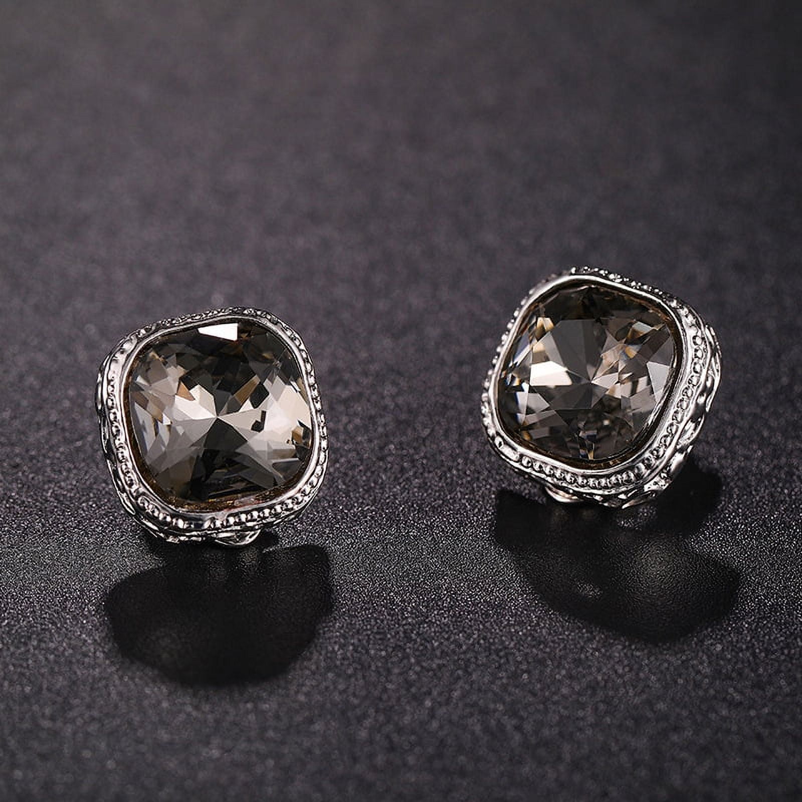 Nvzi-c Cubic Zirconia Crystal Clip-On Earrings,for Clip On Earrings for ...