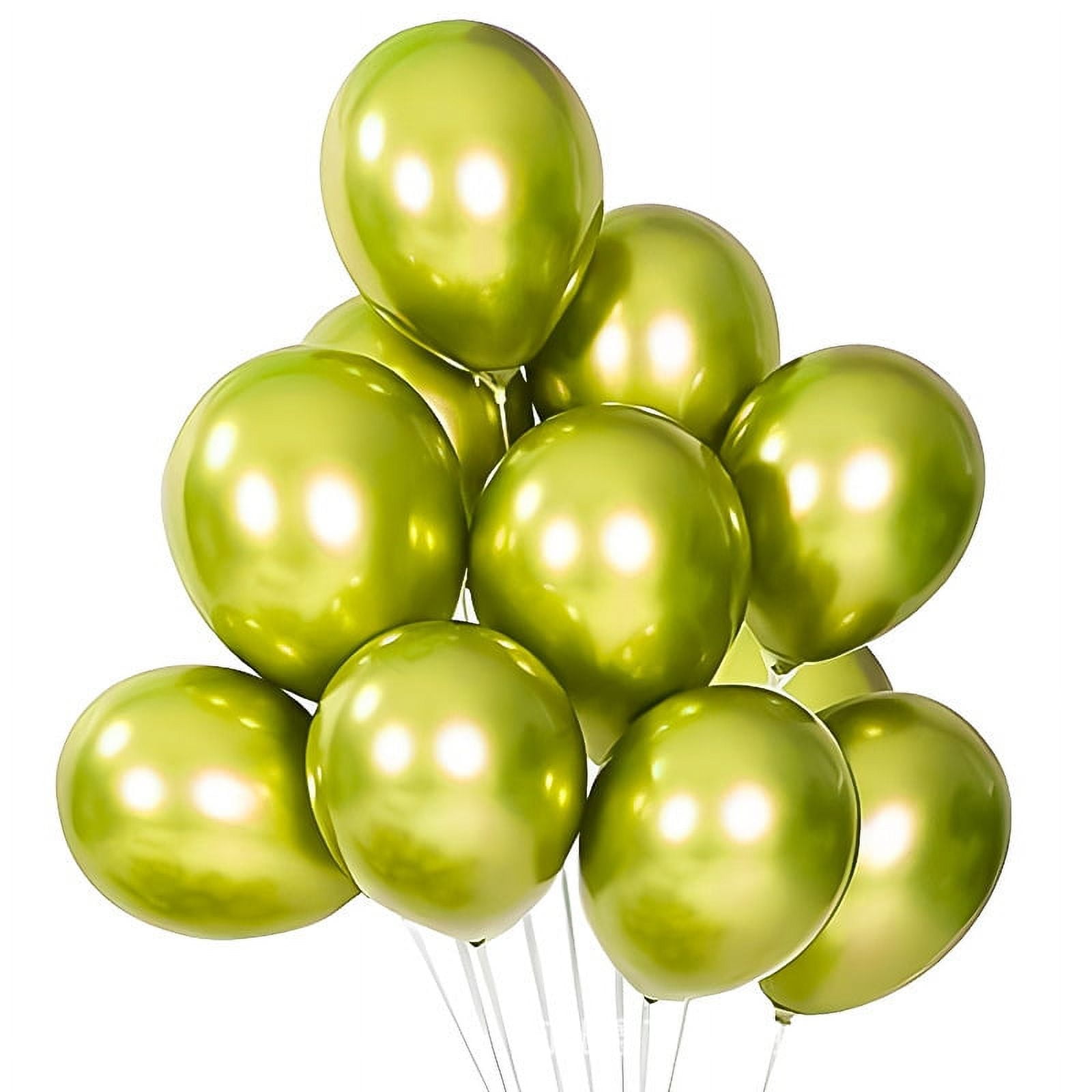 Nvzi-c Green Metallic Balloons 10 Inch 60 Pcs Chrome Balloons Latex ...