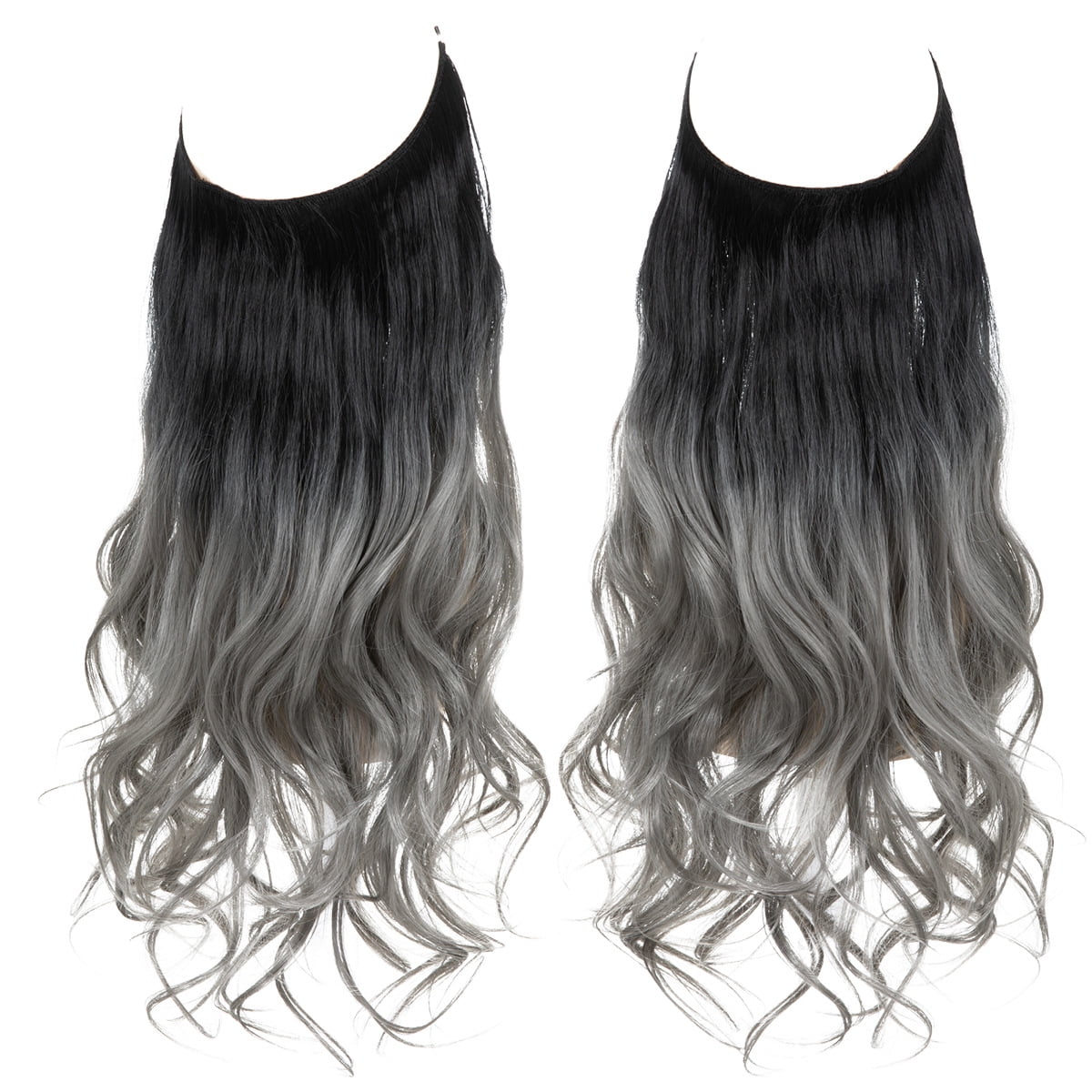 Nvzi-c Long Wavy Wig piece with Invisible Transparent Adjustable Size ...