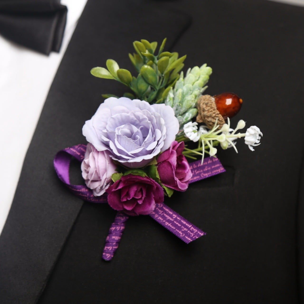 Nvzi-c Pack of 2 Brooch Bouquet Corsage Classic Artificial Groom Bride ...