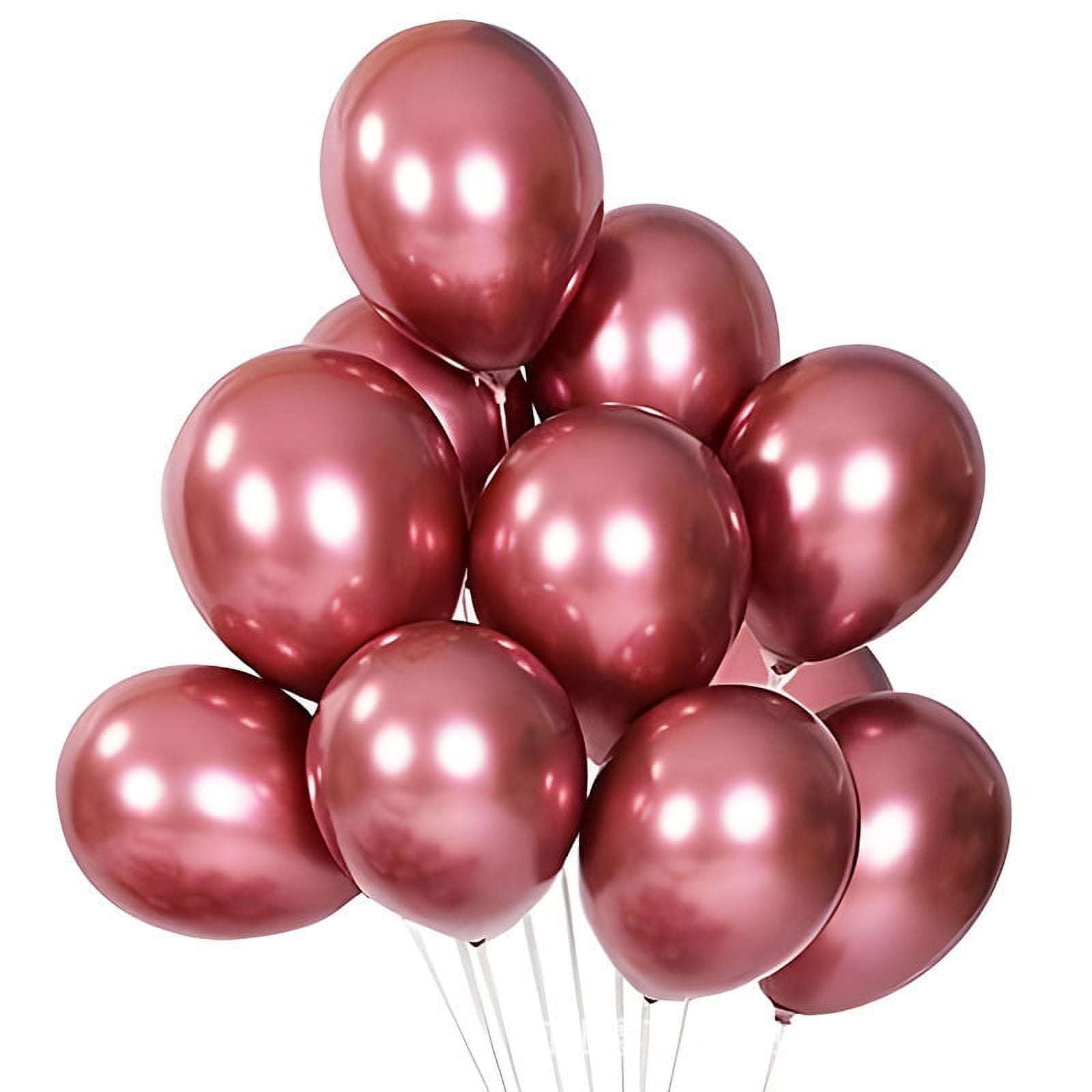 Nvzi-c Red Metallic Balloons 10 Inch 60 Pcs Chrome Balloons Latex Party ...