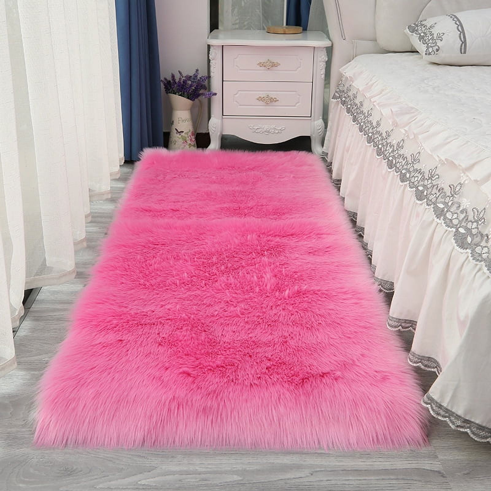 Nvzi-c Solid Color Plush Table Runner,Faux Sheepskin Decorative Shaggy ...