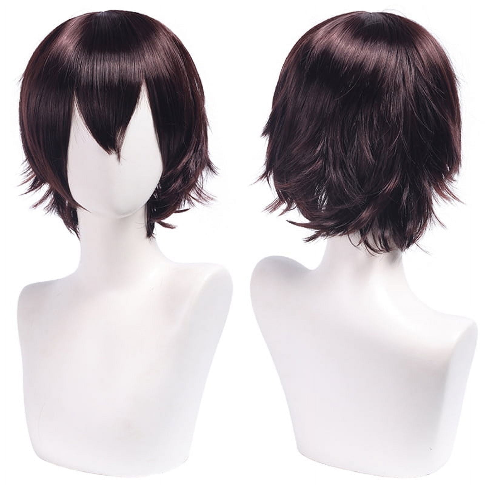 Nvzi-c Unisex Anime Short Hair Wig Cosplay Anime Wig Fluffy Layered ...