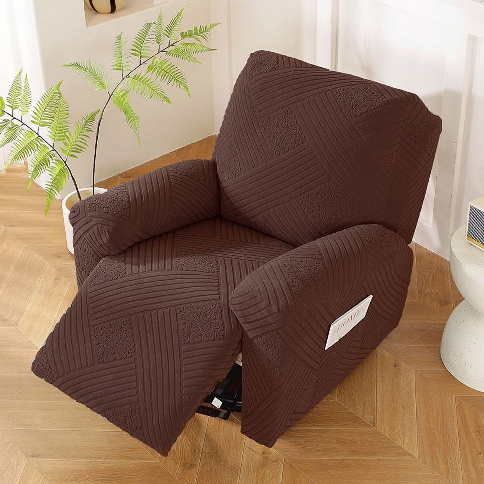 Nvzi-c brown sofa cover jacquard polyester elastic all season universal ...