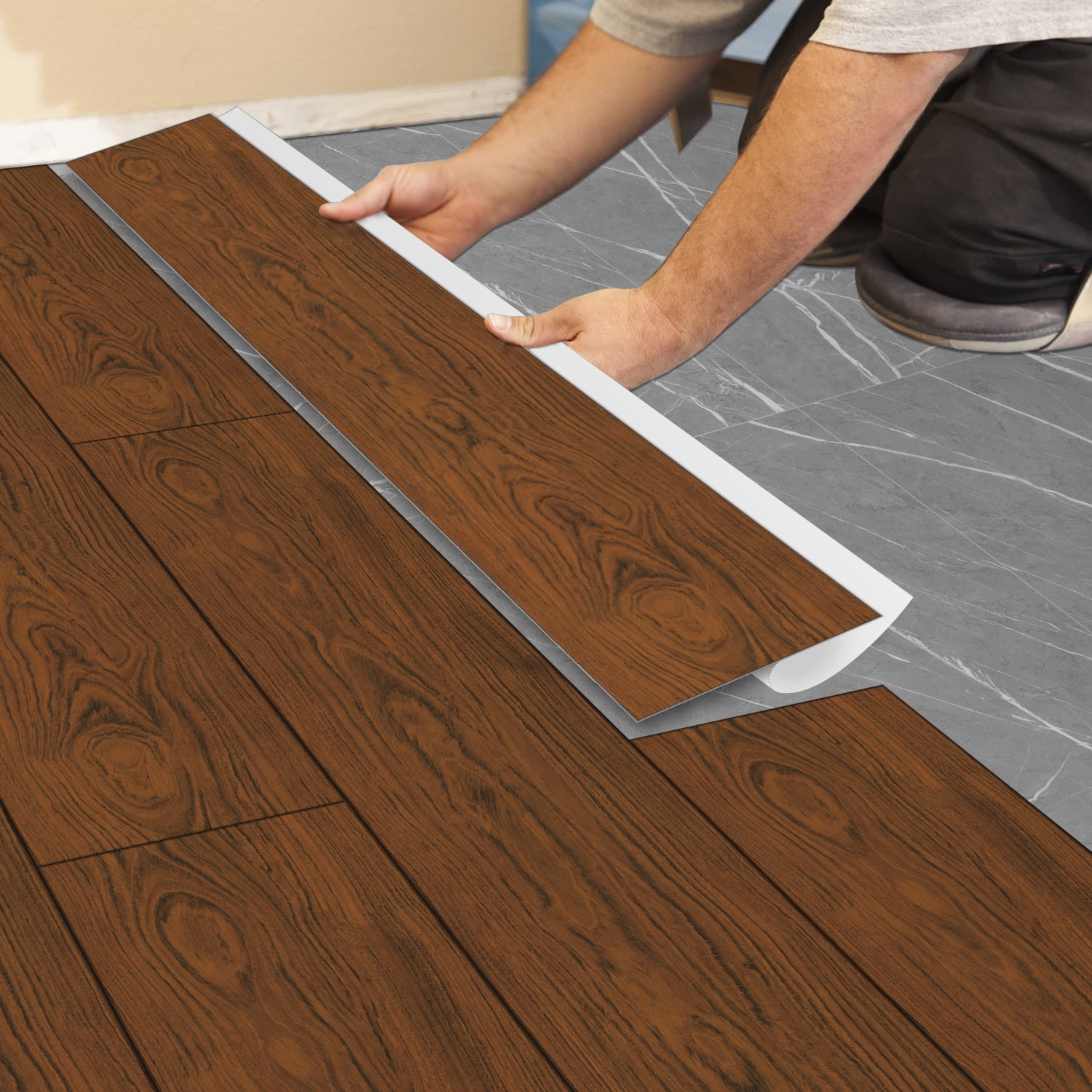 Nvzi imitation wood peeling sticker wallpaper sticker detachable ...