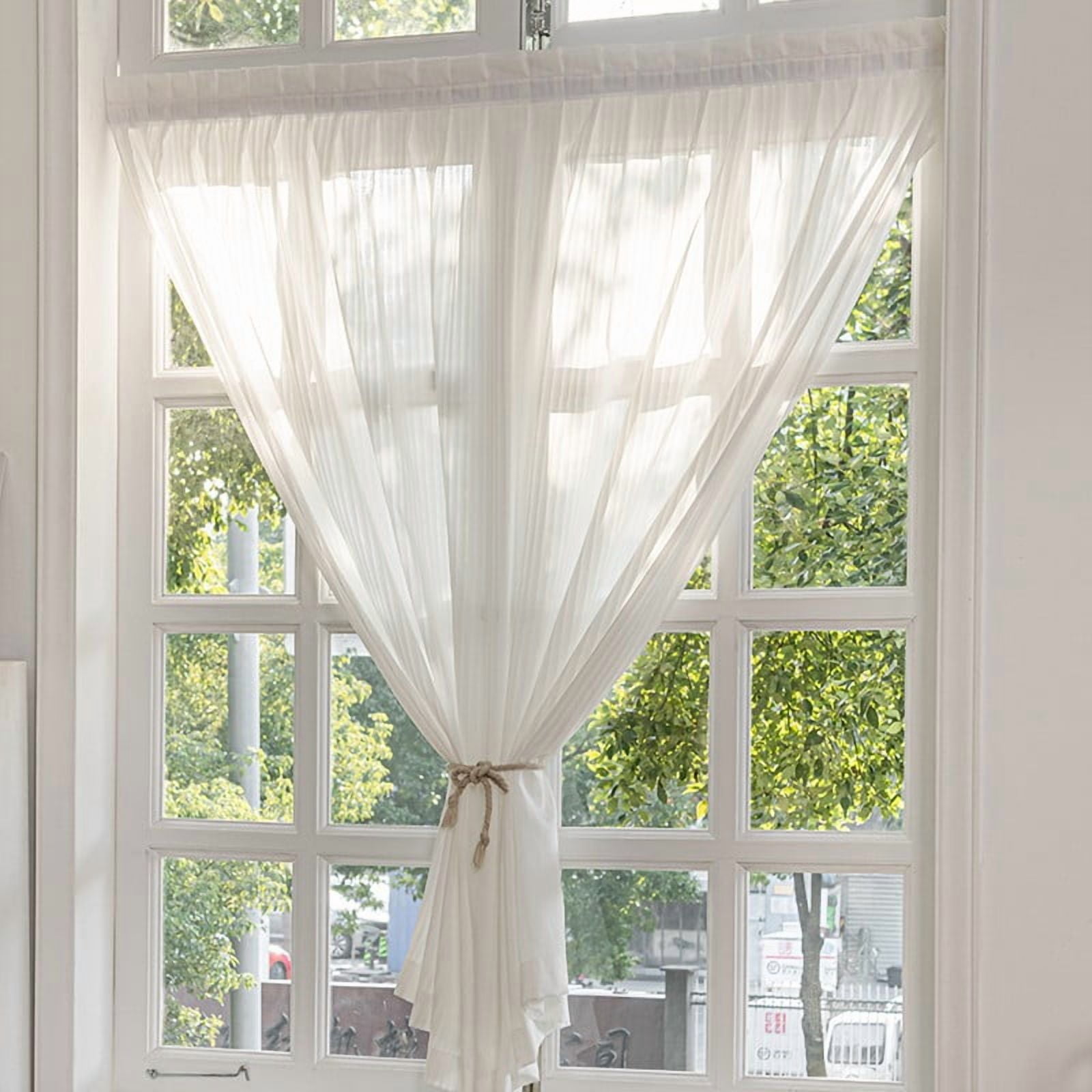 Nvzi self-adhesive curtain - white translucent curtain 78×39 inches ...