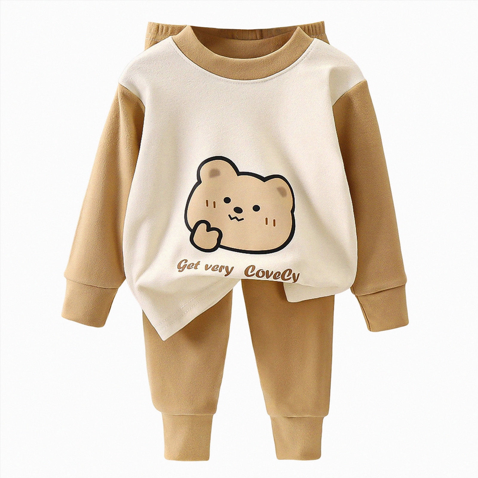 Nwiuh Toddler Baby Girl Fall Winter Clothes Bear Embroidered Long ...