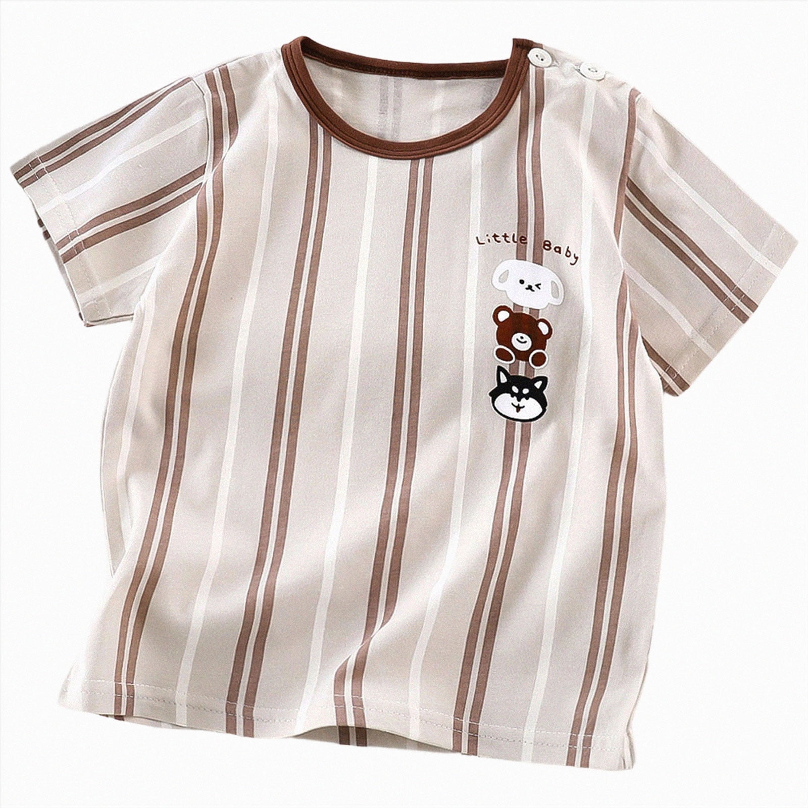 Nwiuh Toddler Boys Short Sleeve T-Shirts Baby Basic Tee Solid Color ...