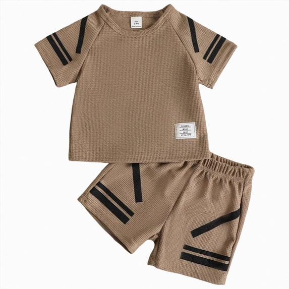 Nwiuh Tween Boys Clothes Summer Simple Print T-Shirt Shorts Set 2 ...