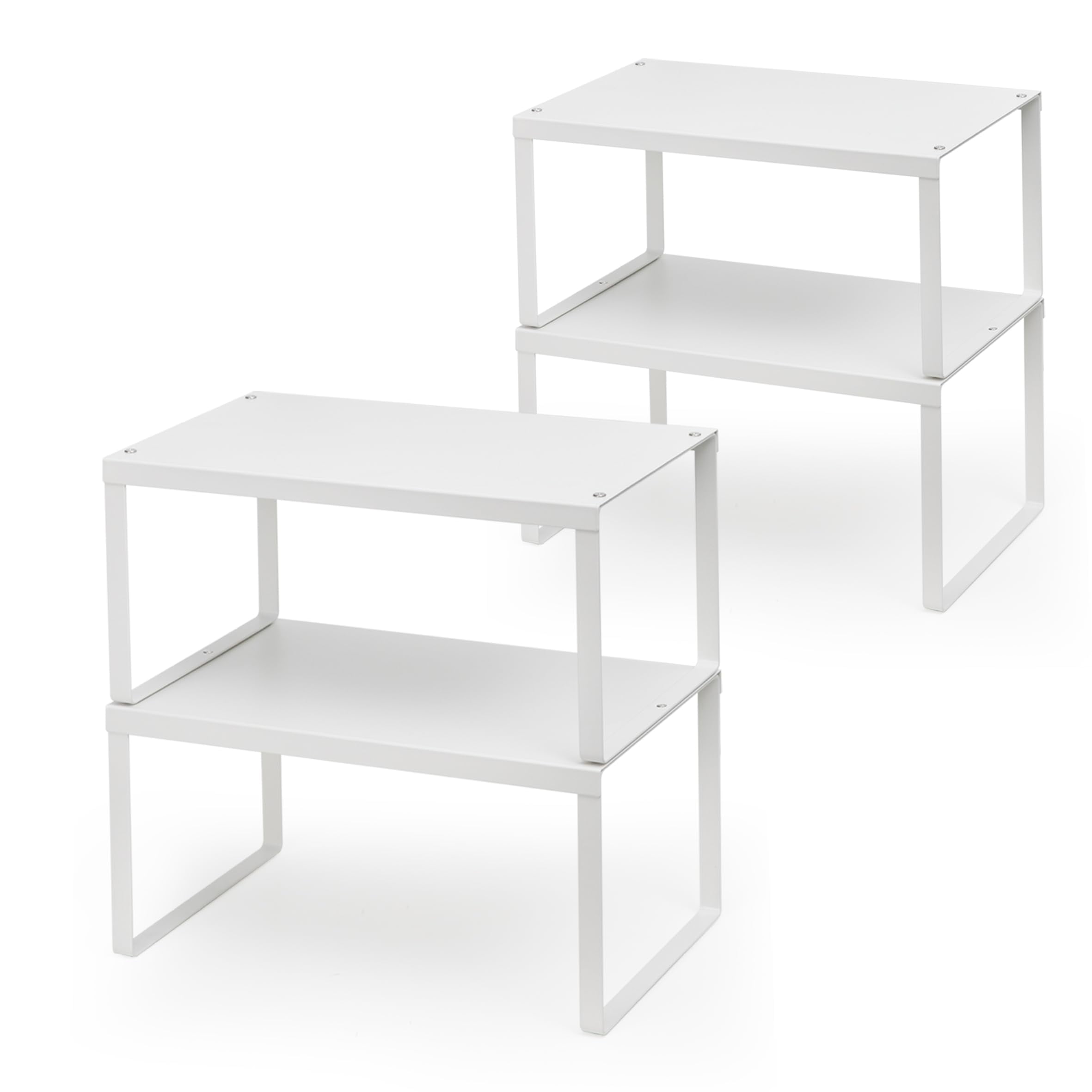 Nxconsu 4Pack Cabinet Shelf Expandable Stackable Organizer Riser for ...