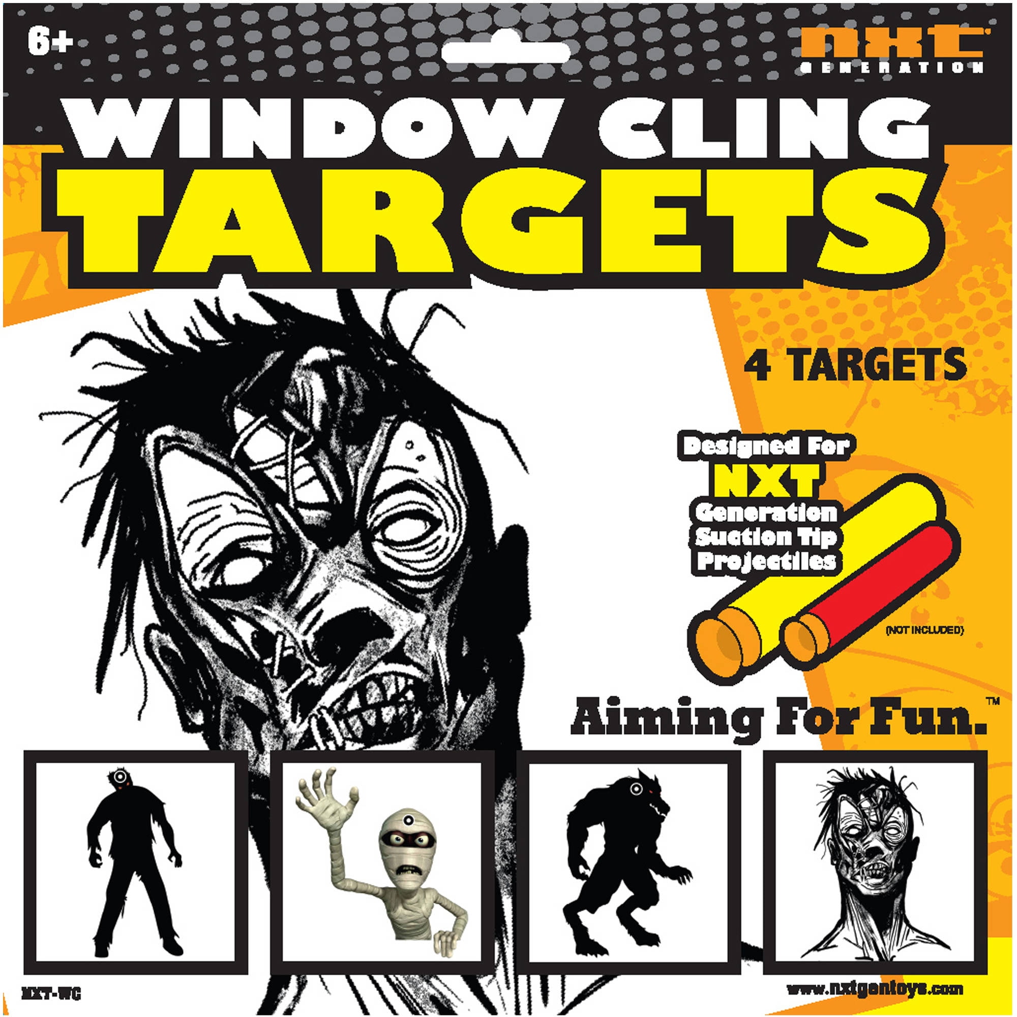 Next Generation Zombie Window Cling Target pk of 4, NXT-WC-ZOMBIE ...