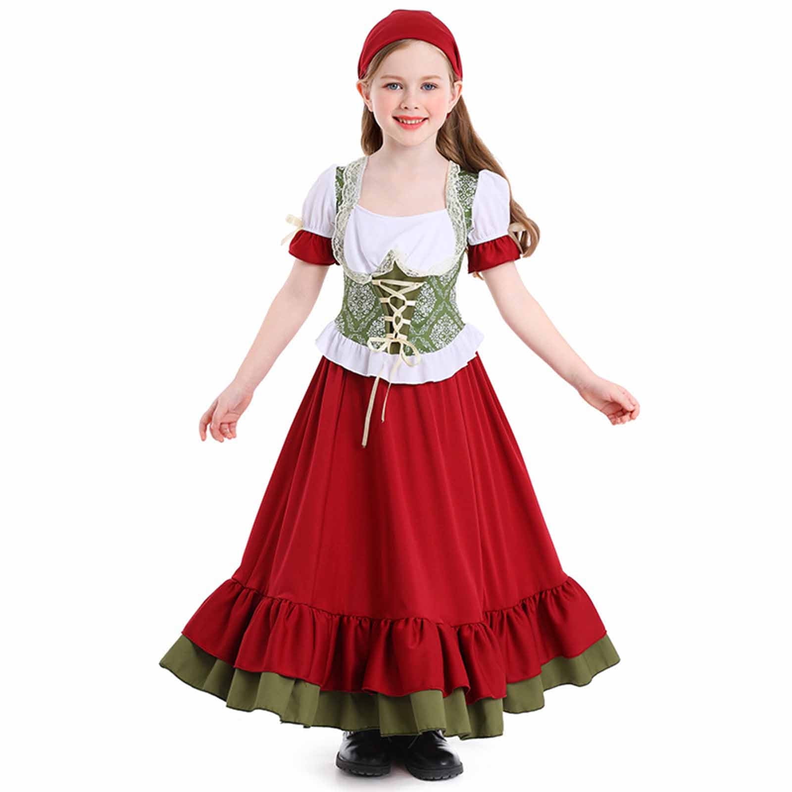 Nxznwn German Dirndl Dress for Girls Bavarian Oktoberfest Party Outfits ...