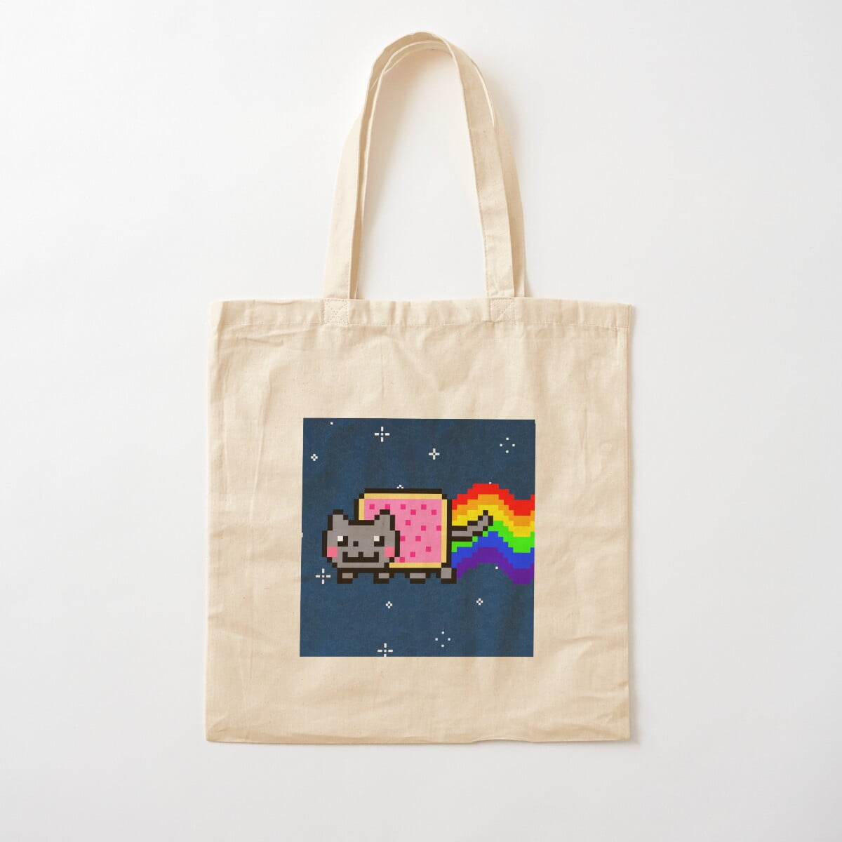 Nyan Cat Pixel Art Cotton Tote Bag Canvas Tote Bag, Family Gift For ...