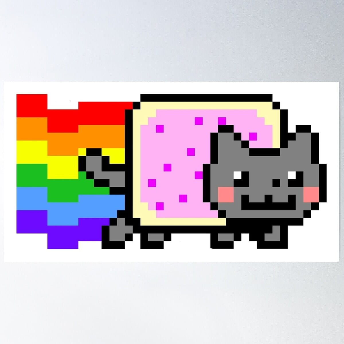 Nyan Cat With Rainbow Poster Wall Art, Modern Wall Decor For Living ...