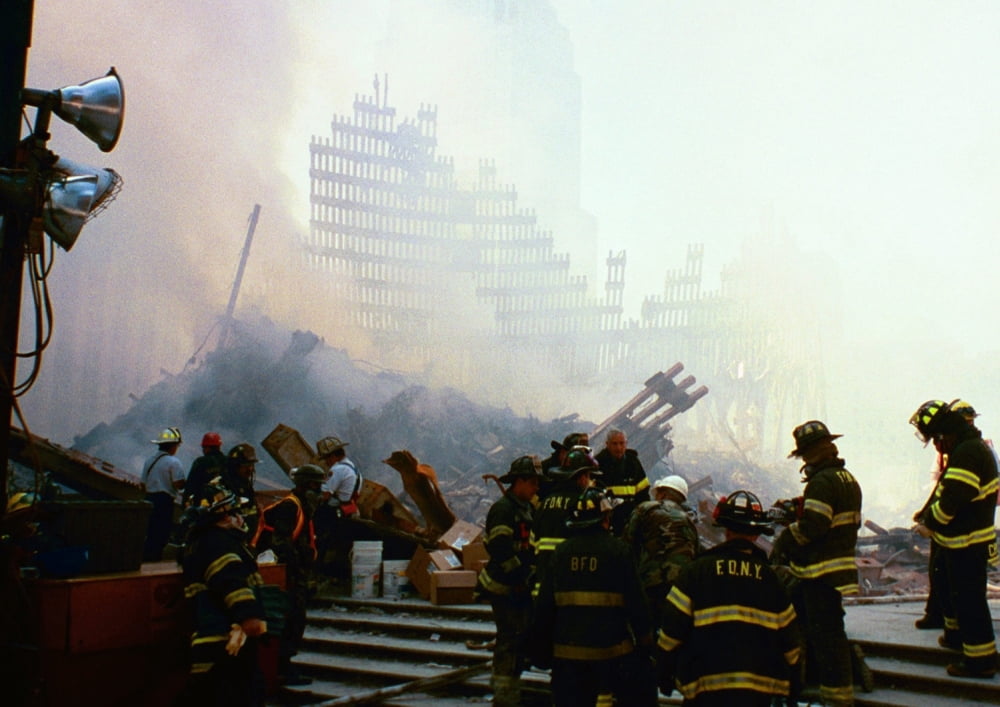 Nyc Firefighters At Ground Zero Two Days After 9-11 Terrorist Attack Of ...