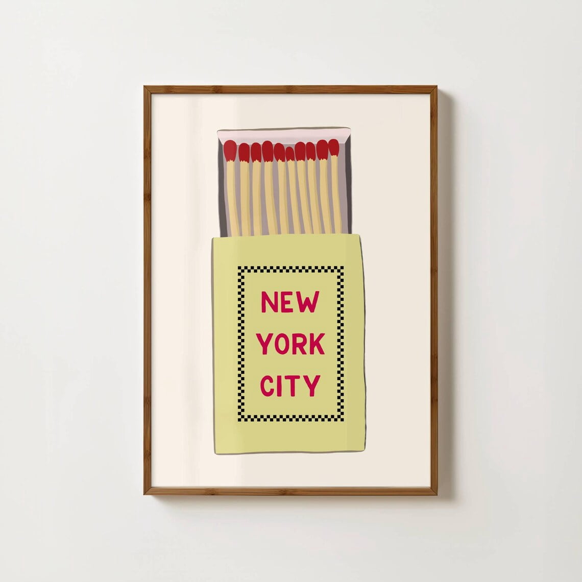 Nyc Matchbox Print New York City Print Us Travel New York Wall Art Bar ...