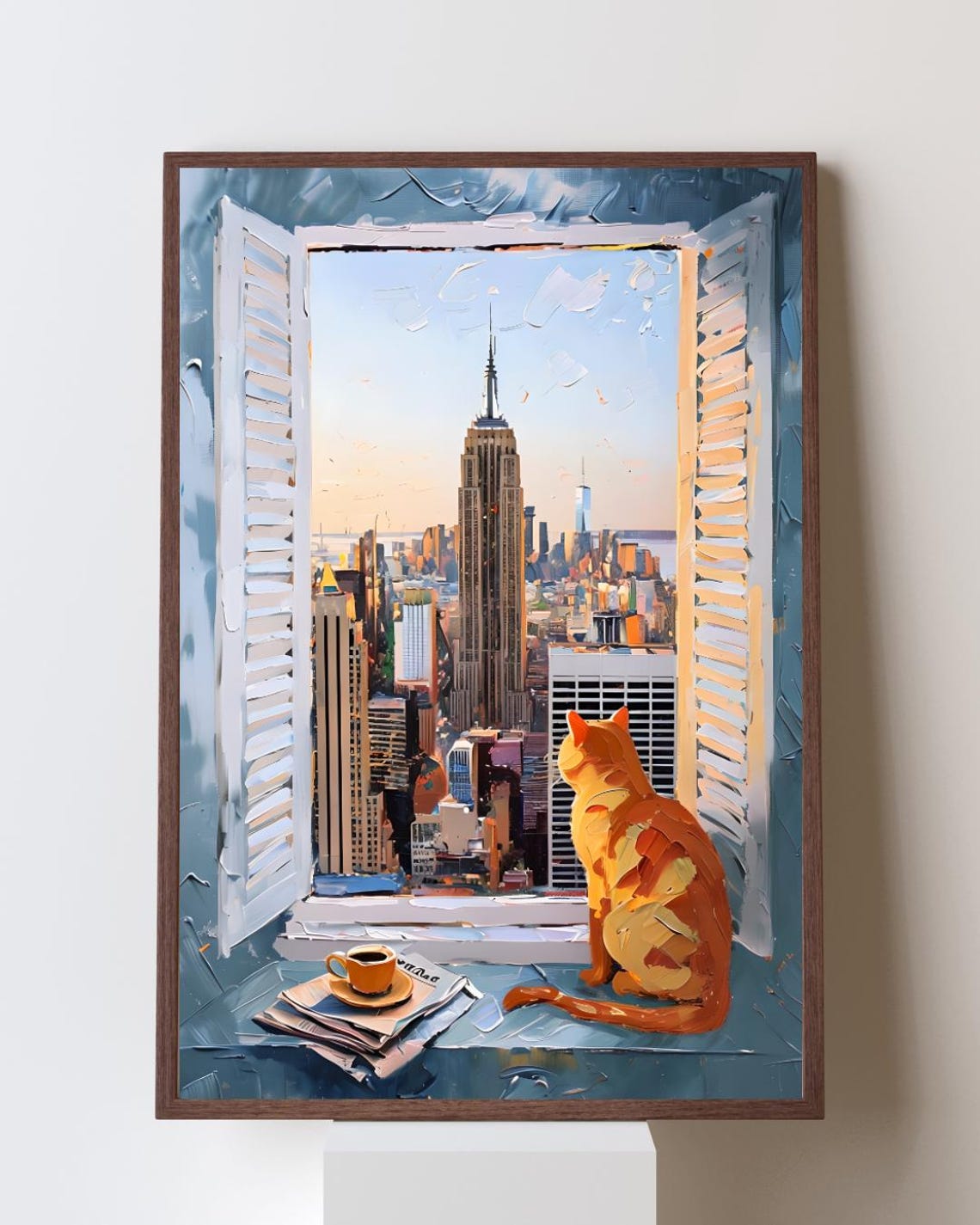 Nyc Open Window View Wall Art, Empire State Building Skyline, Ginger ...