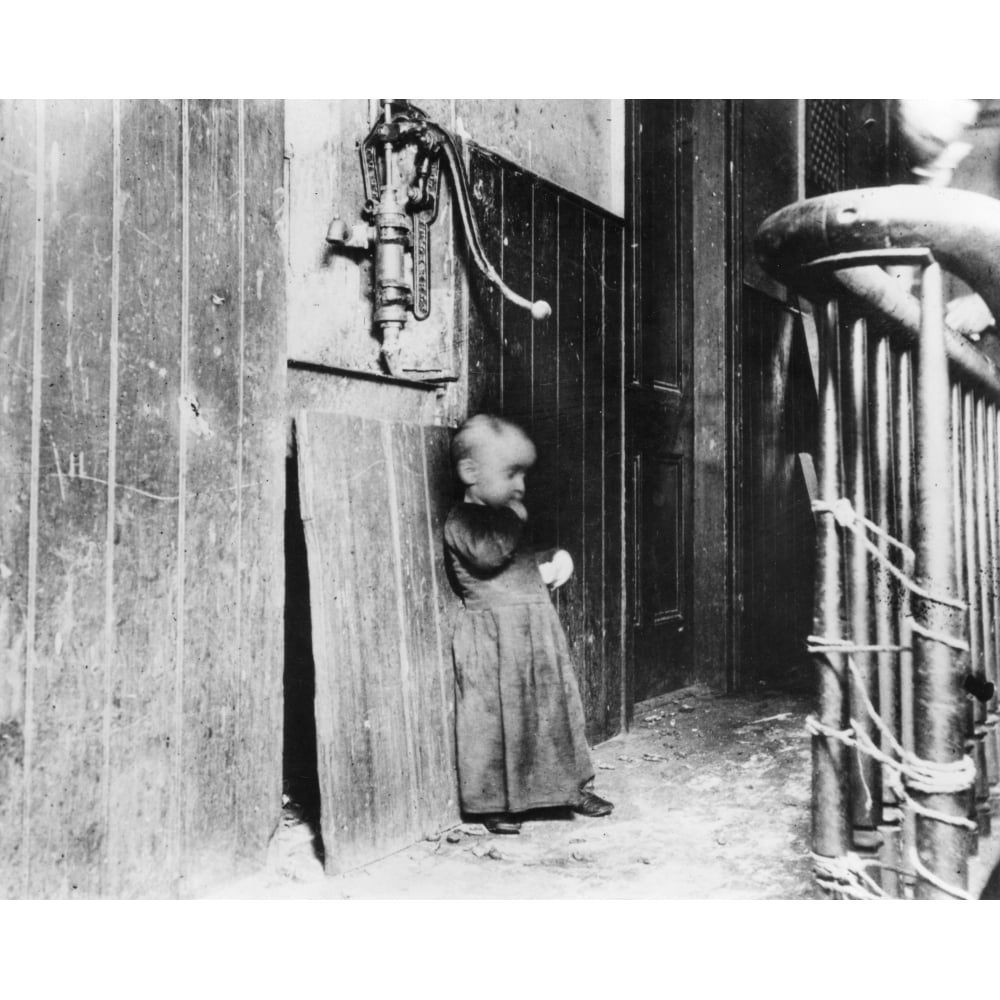 Nyc Tenement C1890. Na Child Standing In The Hallway Of A Tenement ...