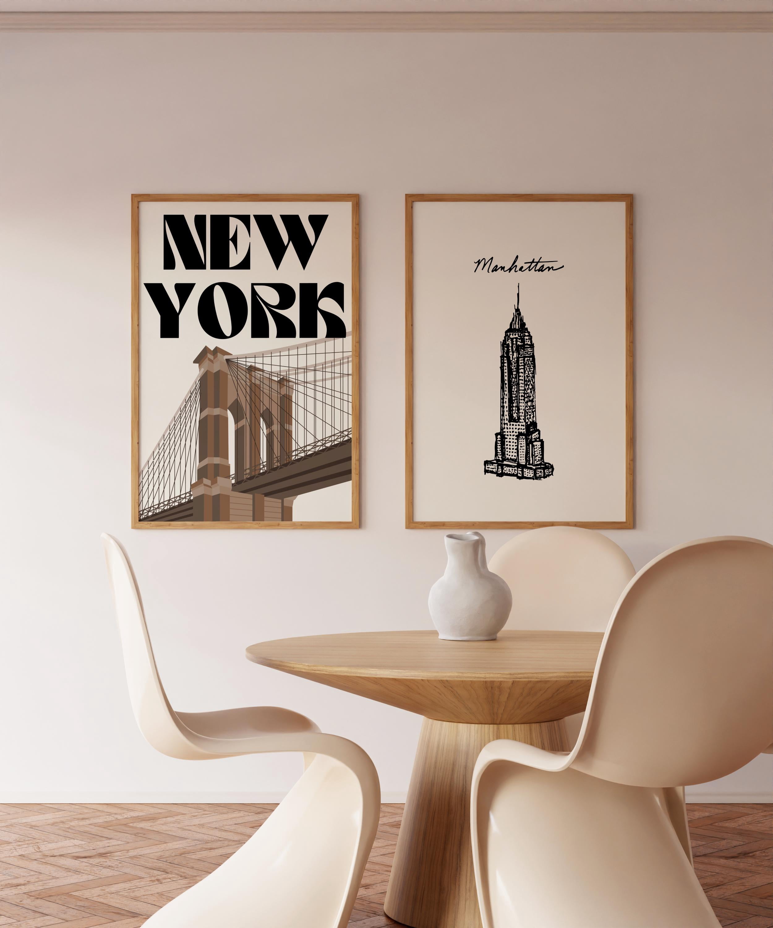 Nyc Travel Poster Set: Retro 70S New York City Prints Set 2 - Walmart.com