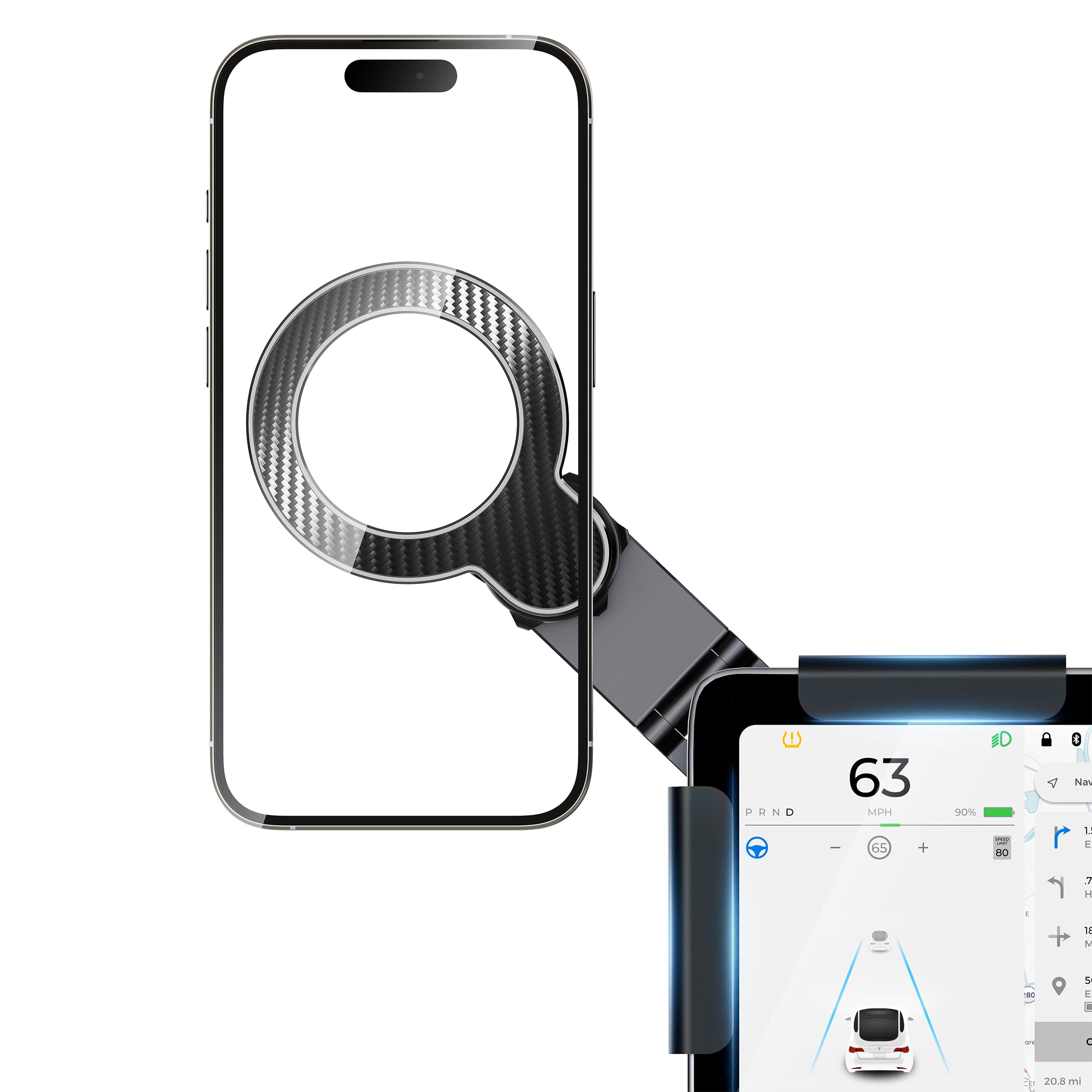 Nycetek Car Phone Mount for Tesla, Strongest Magnetic [No Glue Required ...