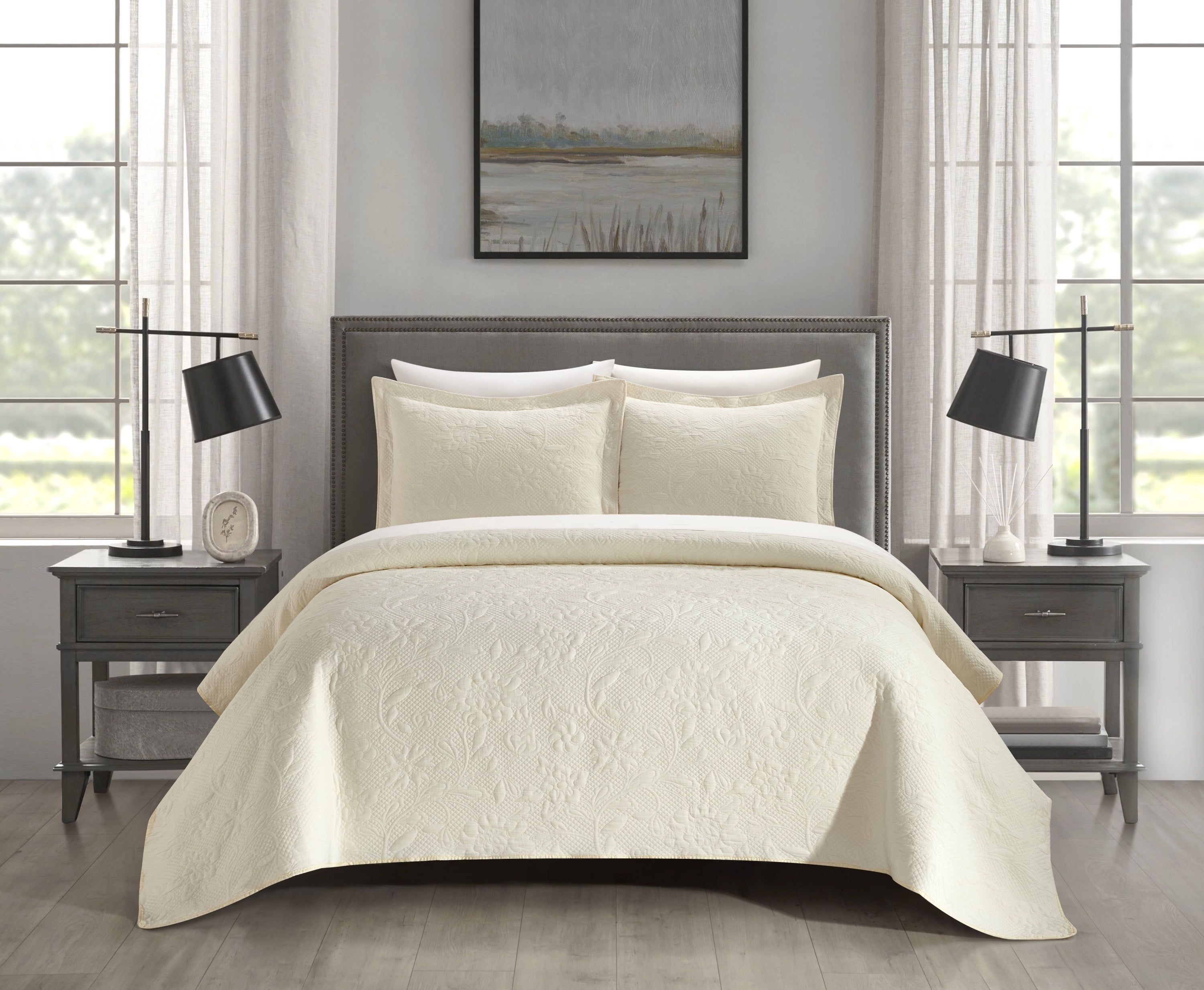 Nyco Quilt Set, Queen, Beige, 7 Piece - Walmart.com