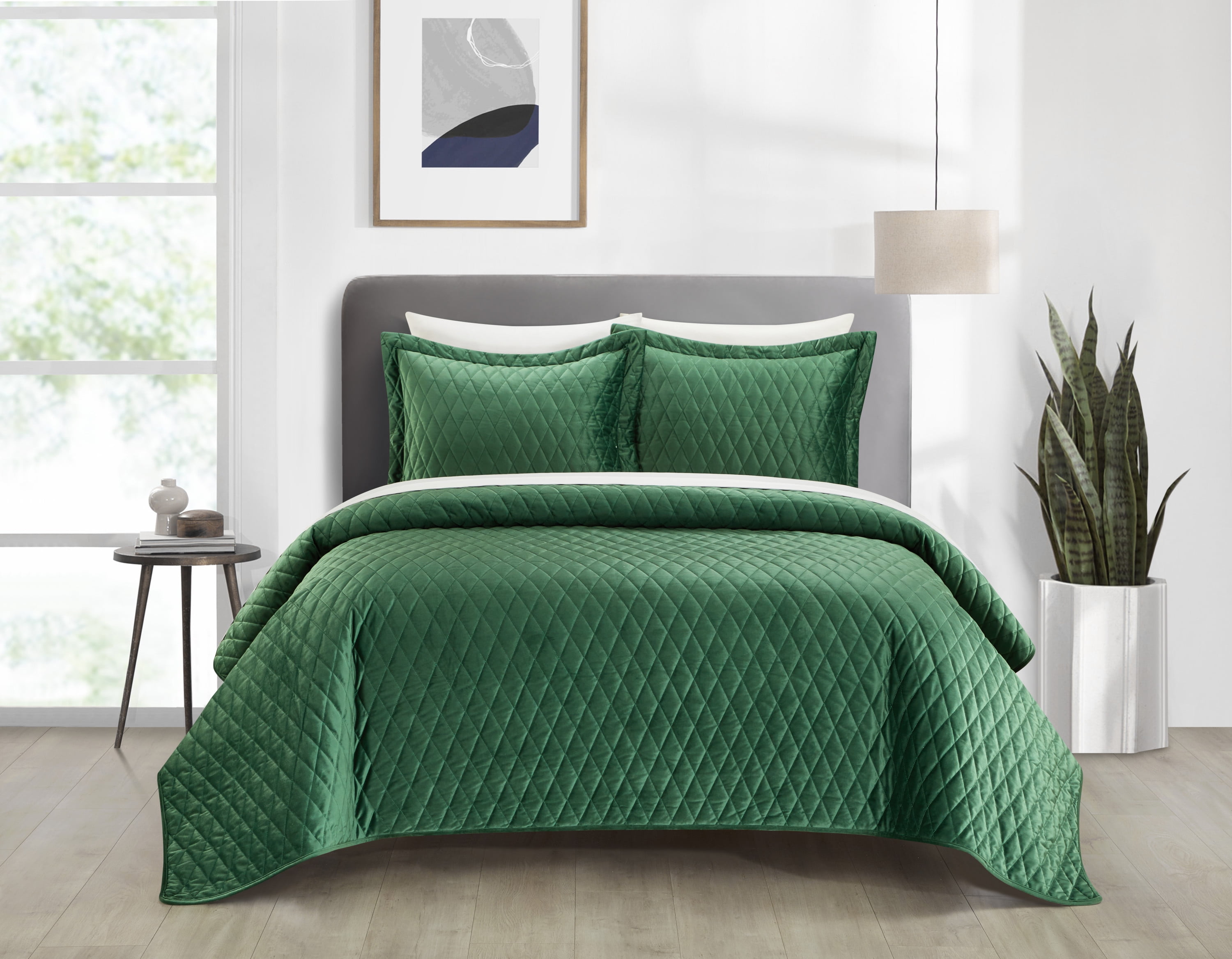 Nyco Quilt Set, Queen, Green, 3 Piece - Walmart.com