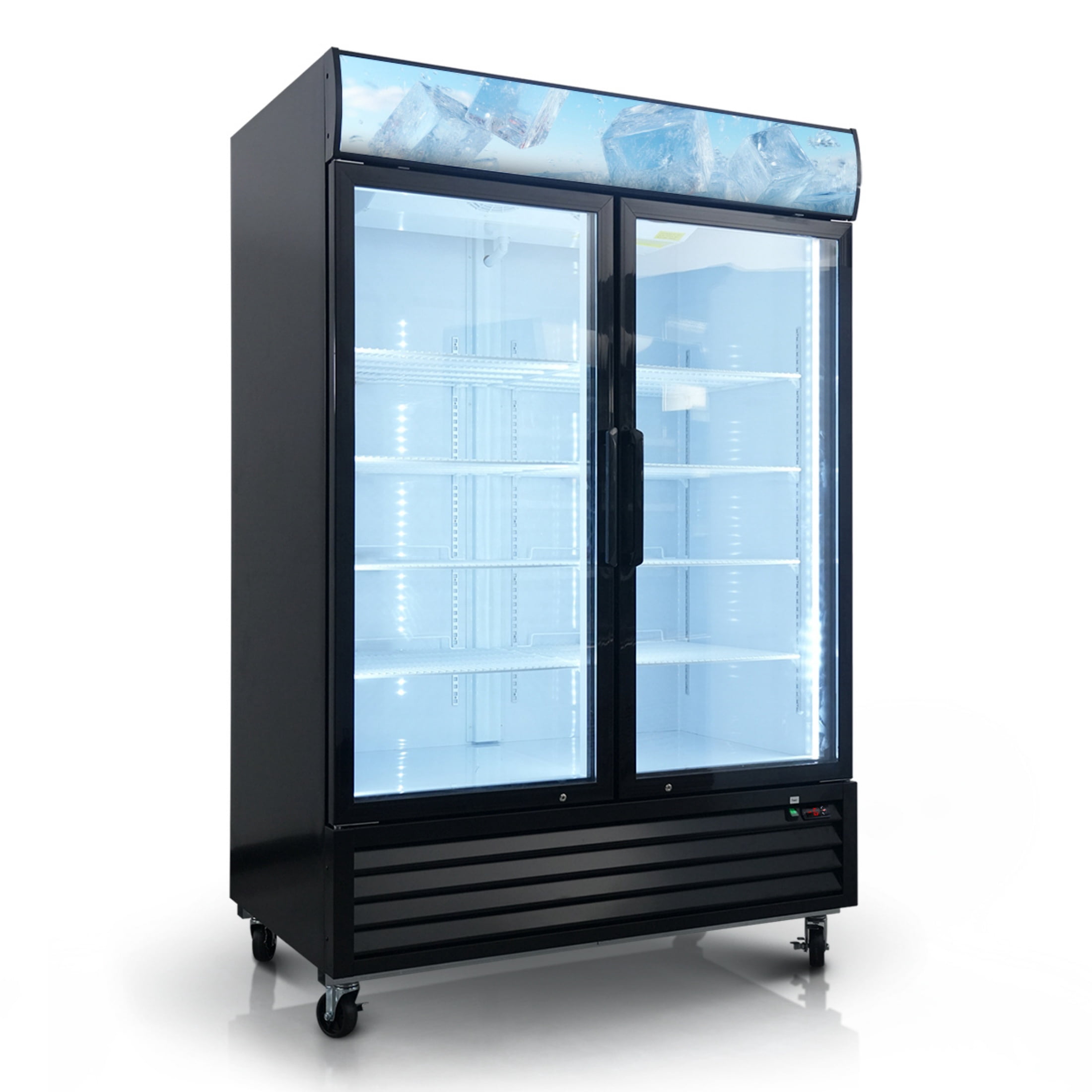 Nyddle 44.8 Cu Ft Double Glass Door Commercial Upright Freezer,ETL ...
