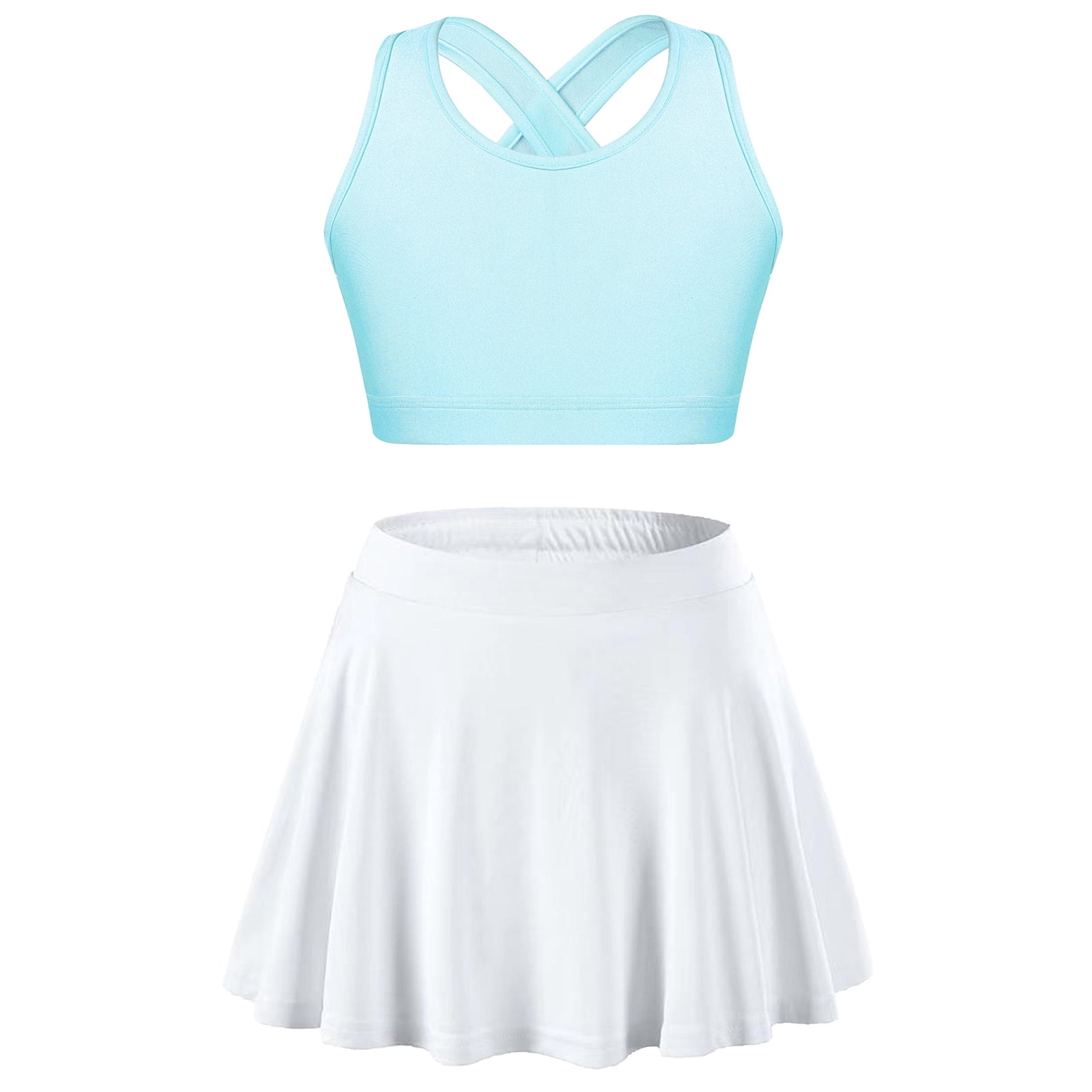 Nyeemya Girls Tennis Golf Sports Outfit Sleeveless U Neck Tank Top with ...