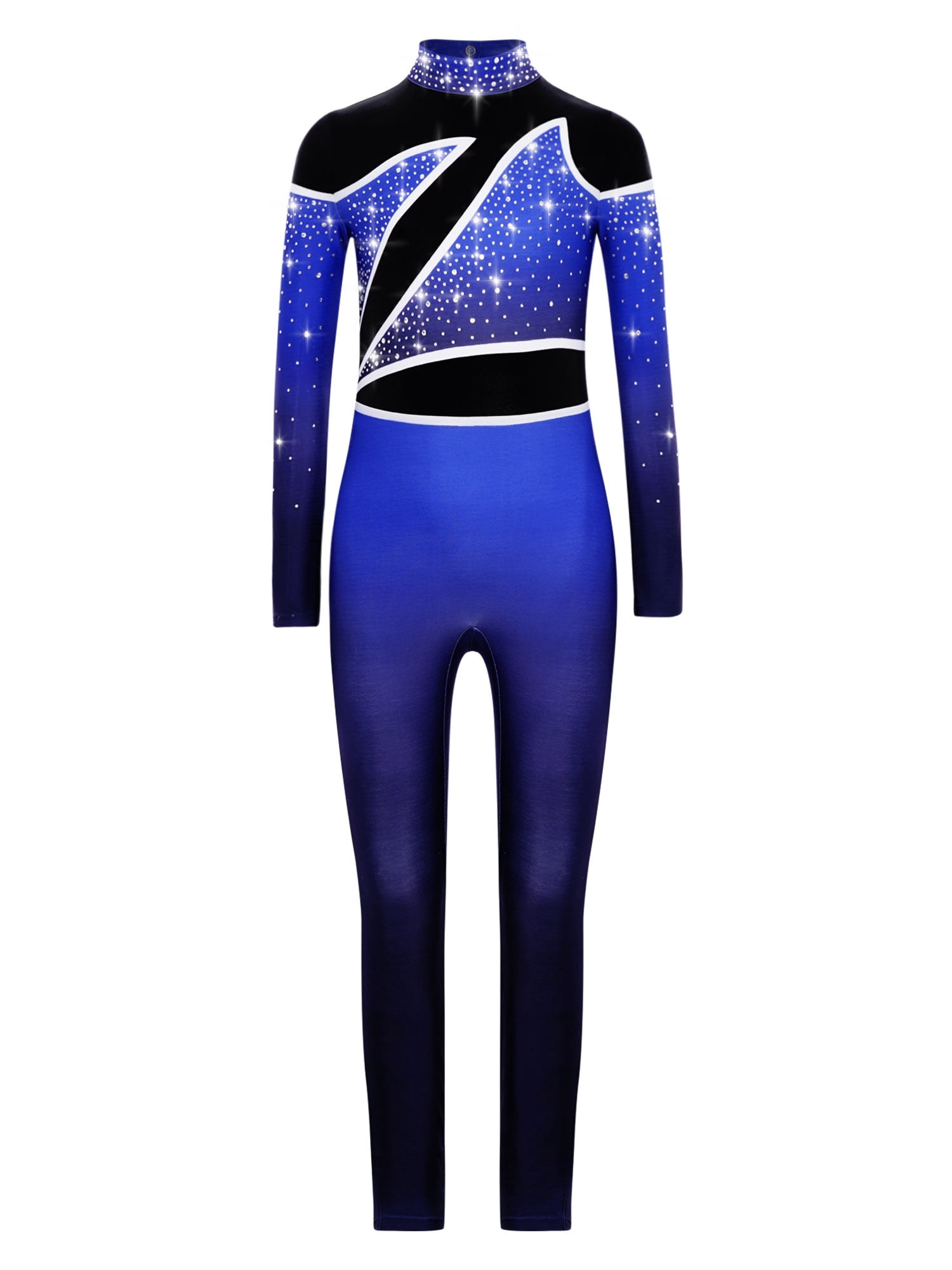 Nyeemya Kids Girls Gymnastics Full Body Jumpsuit Gradient Color Block ...
