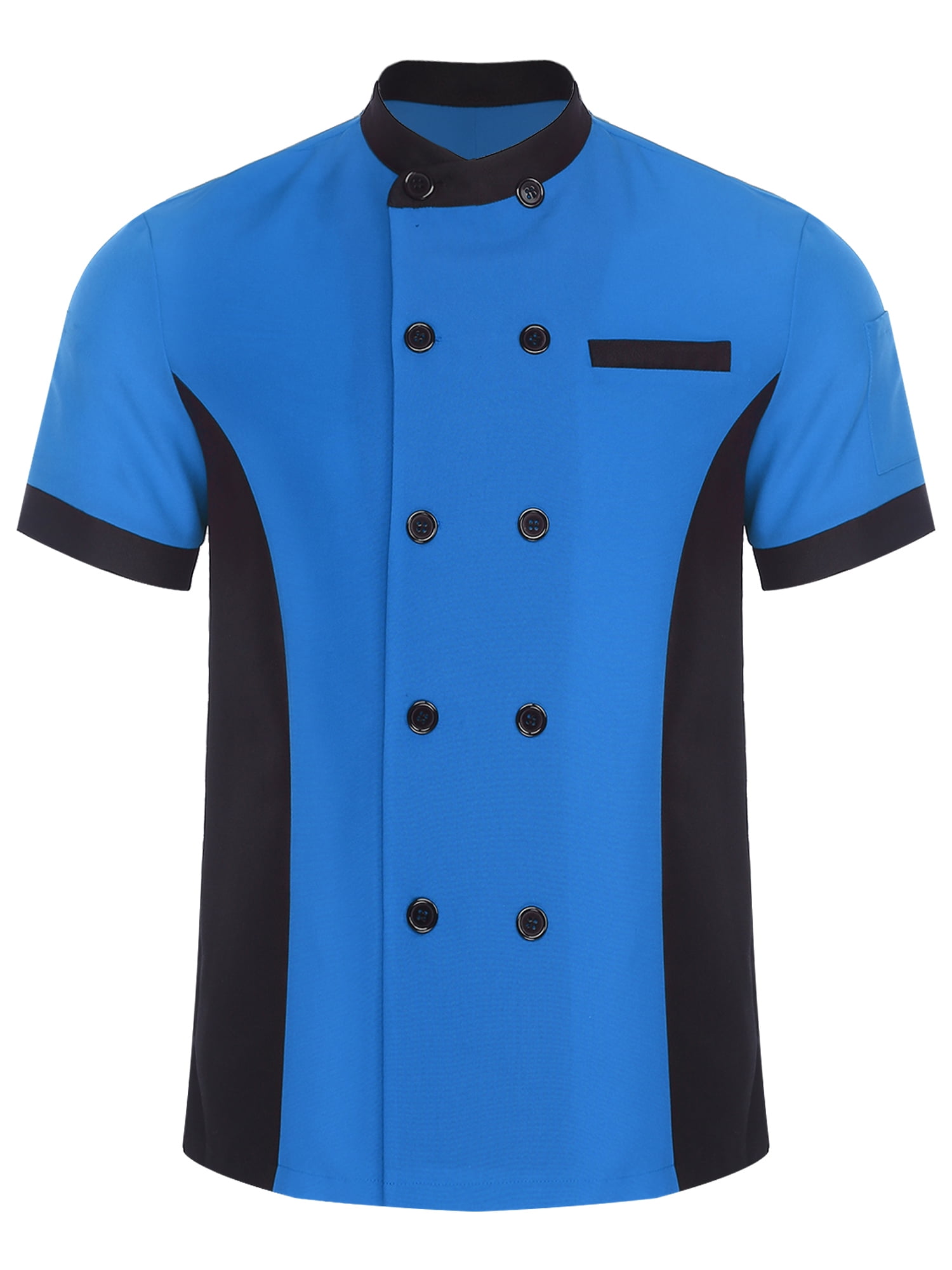Nyeemya Men's Short Sleeve Chef Jacket Restaurant Kitchen Uniform Shirt ...