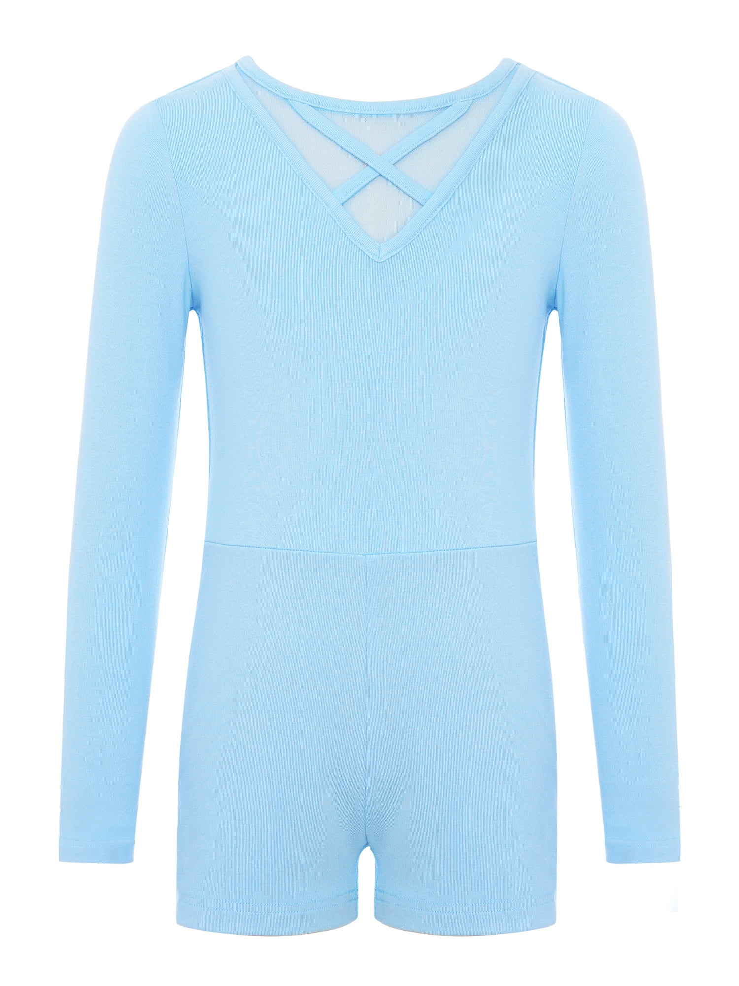 Nyeemya Team Gymnastic Leotard for Girls Long Sleeve Crisscross Front ...