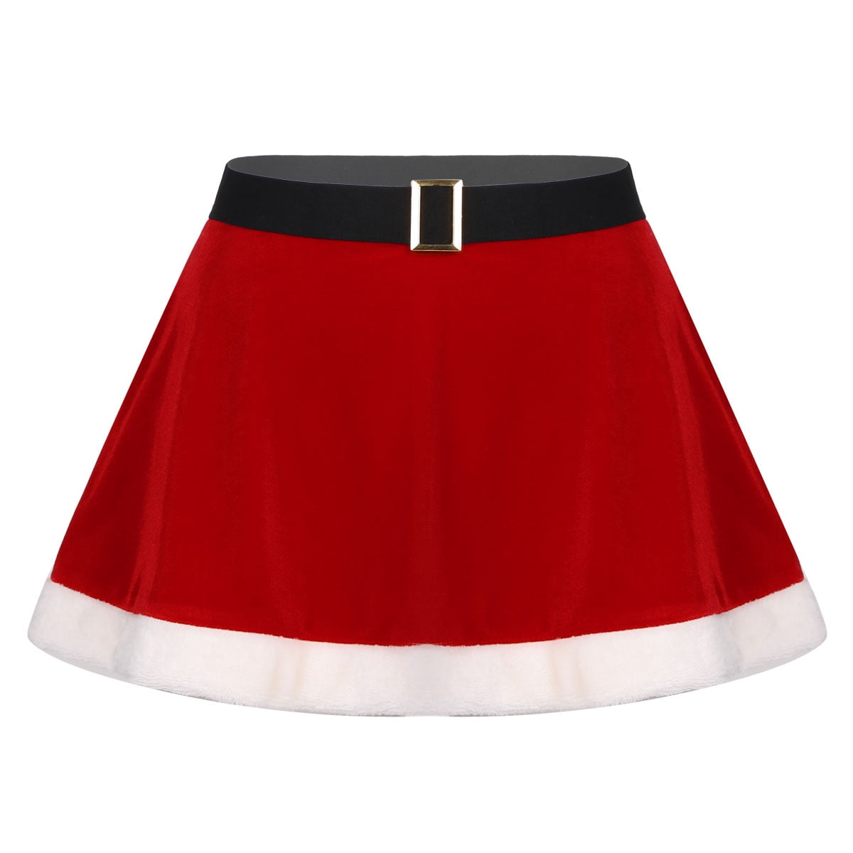 Nyeemya Women Velvet Skirt Christmas Santa Skirt Dress Holiday Costume ...