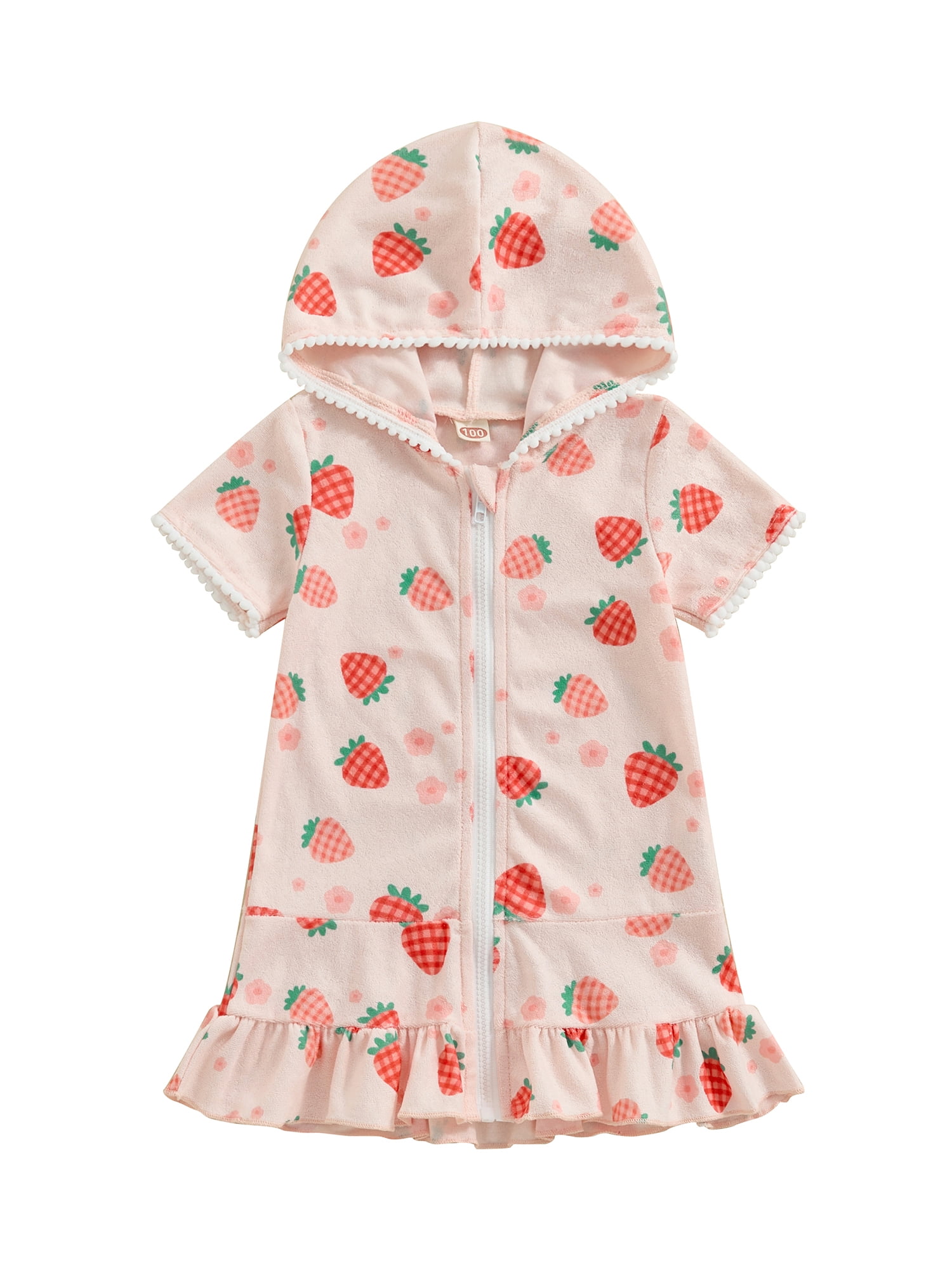 Nygoyerh 1T-8T Toddler Kids Girls Cute Swim Cover Up Strawberry Print ...