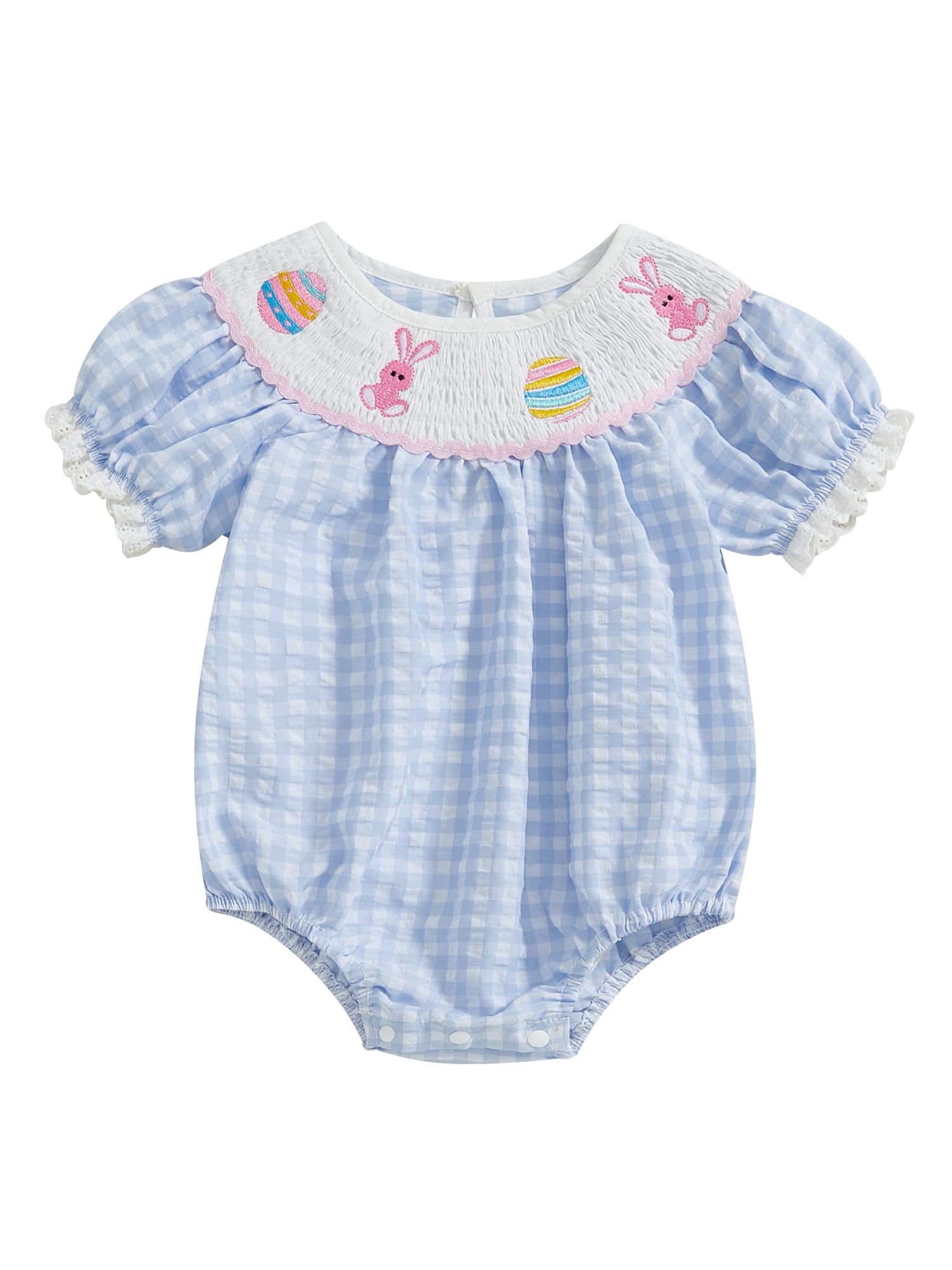 Nygoyerh Newborn Girls Boys Easter Romper Puff Sleeve/Sleeveless Crew ...