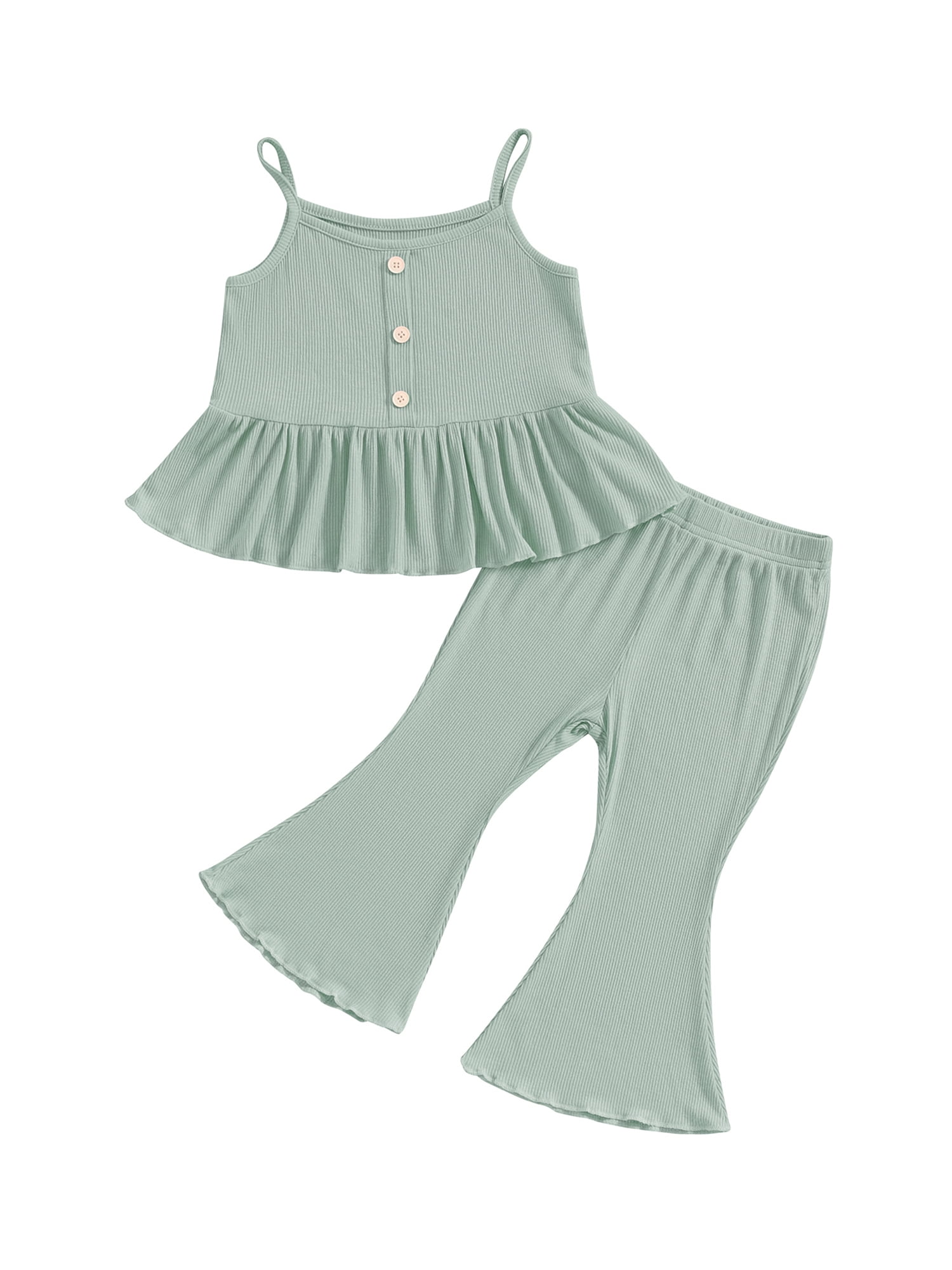 Nygoyerh Toddler Little Girls Summer 2Pcs Outfits Sleeveless Ribbed ...