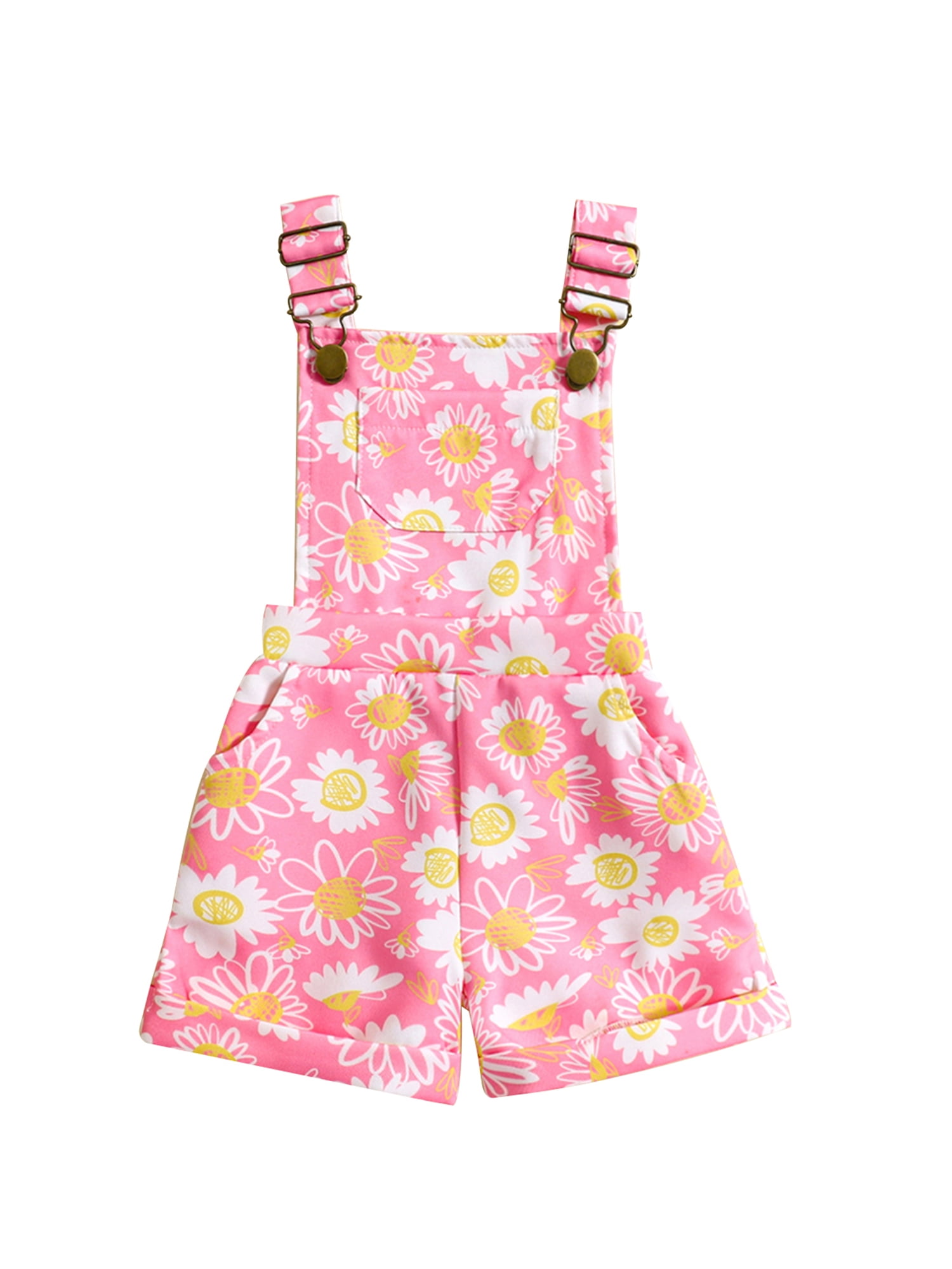 Nygoyerh Toddler Little Girls Summer Romper Overalls Floral Print Front ...