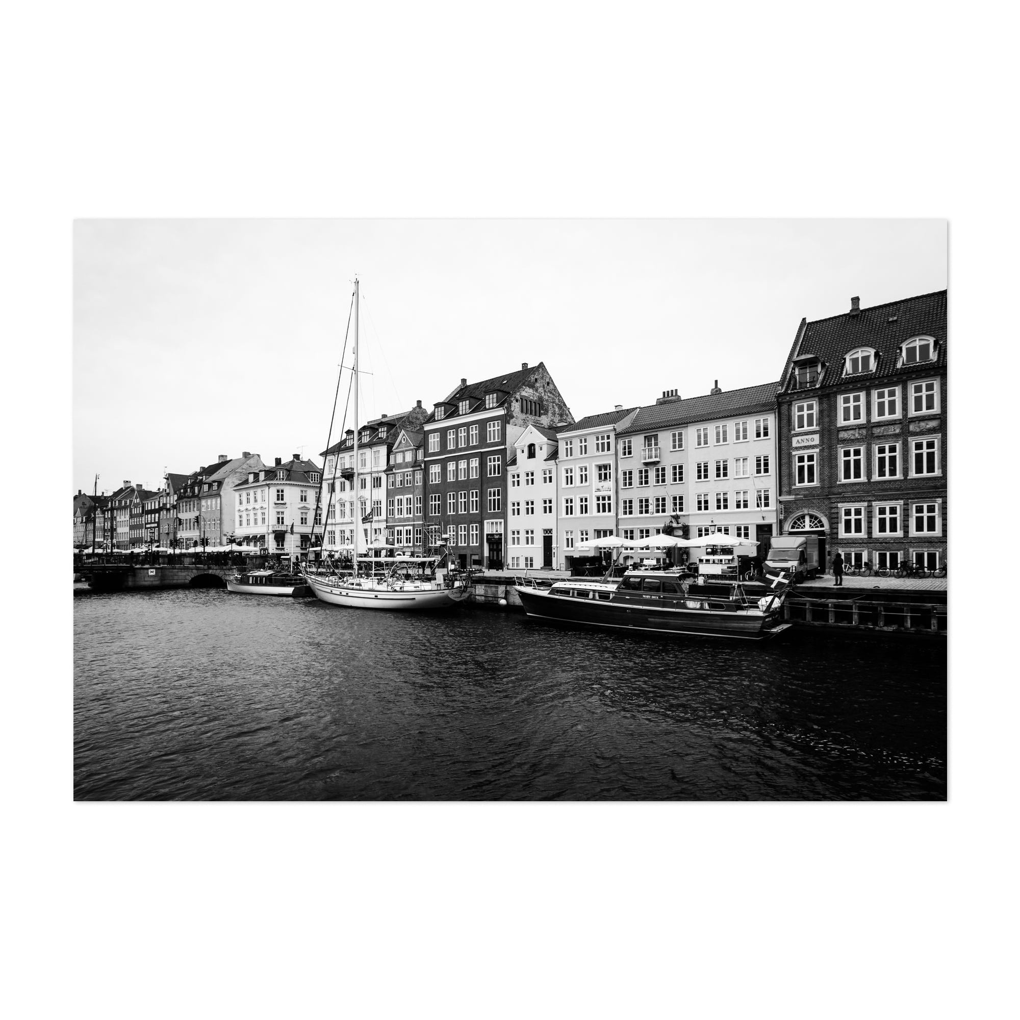 The Nyhavn Canal B&W - Copenhagen Denmark Photography Black and White ...