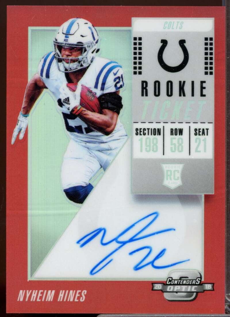 Nyheim Hines /199 Card 2018 Panini Contenders Optic Rookie Autograph ...