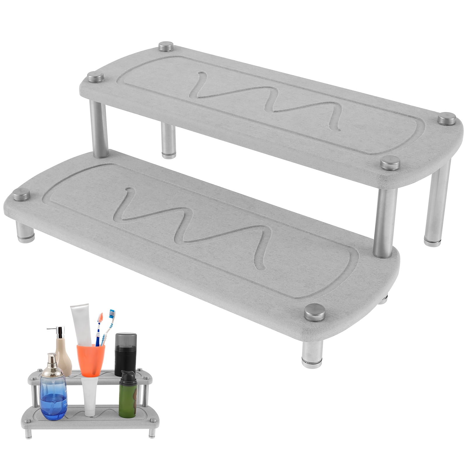 Nyidpsz 2 Tier Instant Dry Sink Caddy Water Absorbing Stone Tray ...