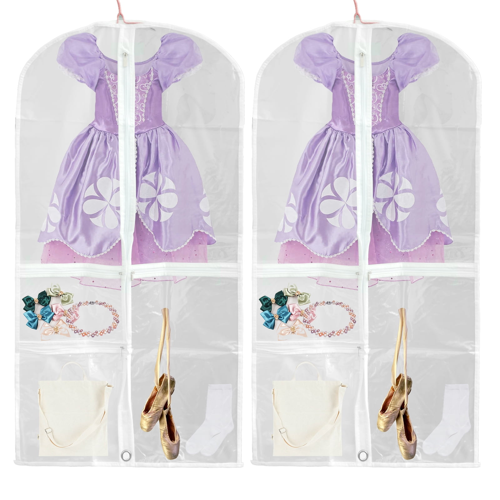 NUAHRHY 2pcs Garment Bags with Clear Window Foldable Cloth Cover Bag ...