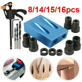 14pcs Pocket Hole Screw Jig 15 Degrees Dowel Drill Joinery Kit Carpenters Walmart