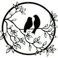 Nyidpsz Birds On Branch Metal Wall Art Bird Silhouette Wall Sculpture Wall Hanging Sign Office