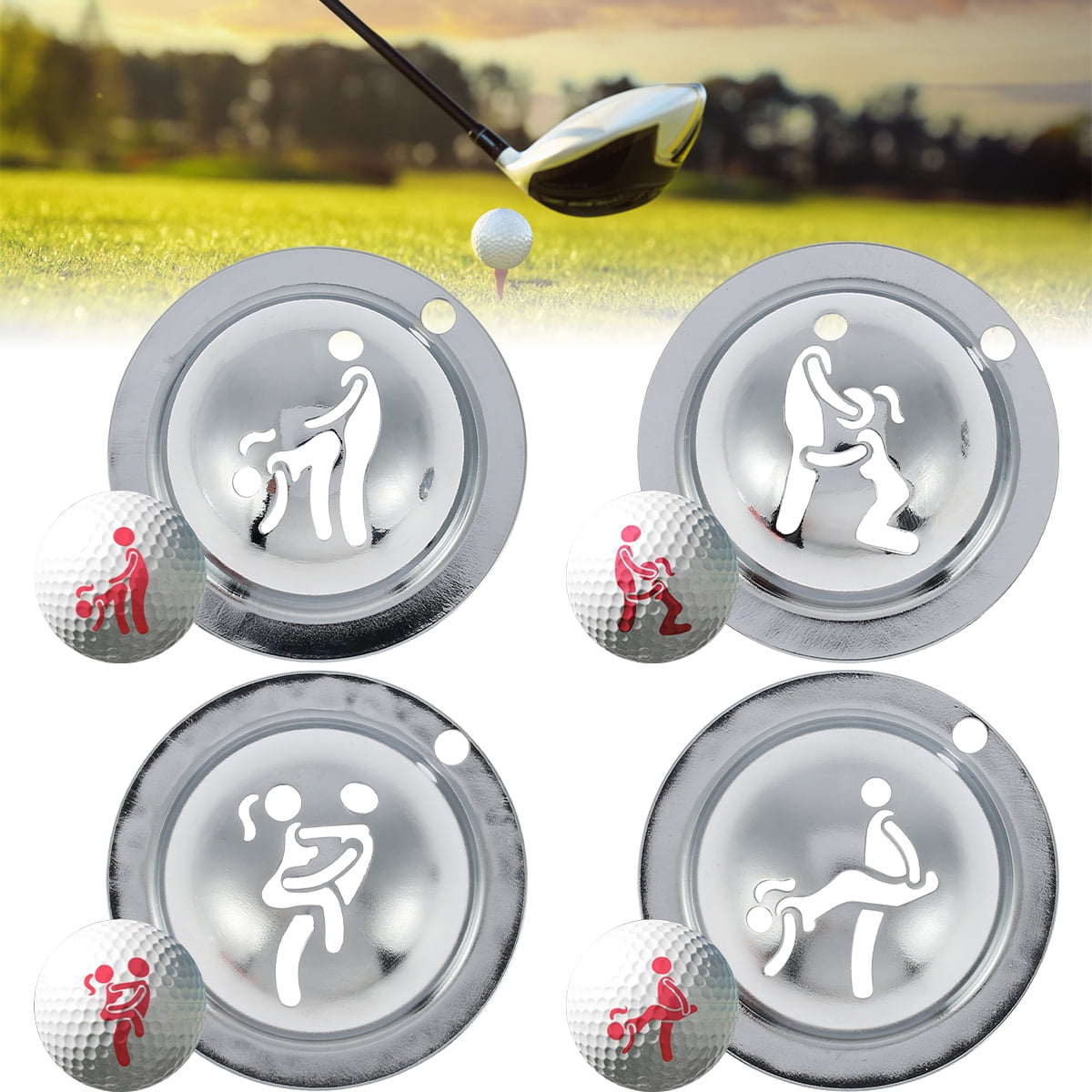 NUAHRHY Golf Ball Marker Stainless Golf Ball Line Marker Tool Funny ...
