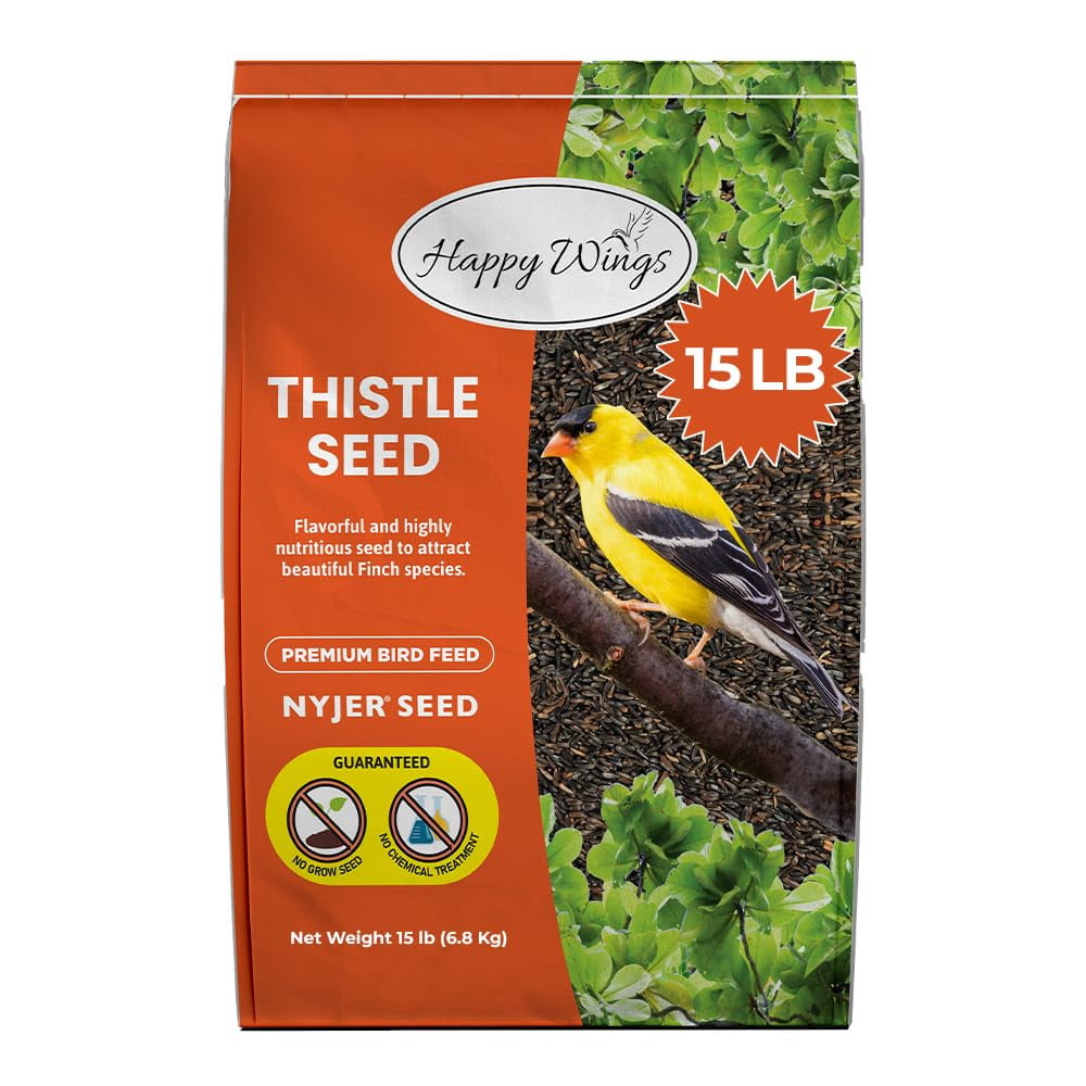 Nyjer Thistle Seeds for Wild Birds 15 lbs No Grow Premium Bird Seed ...