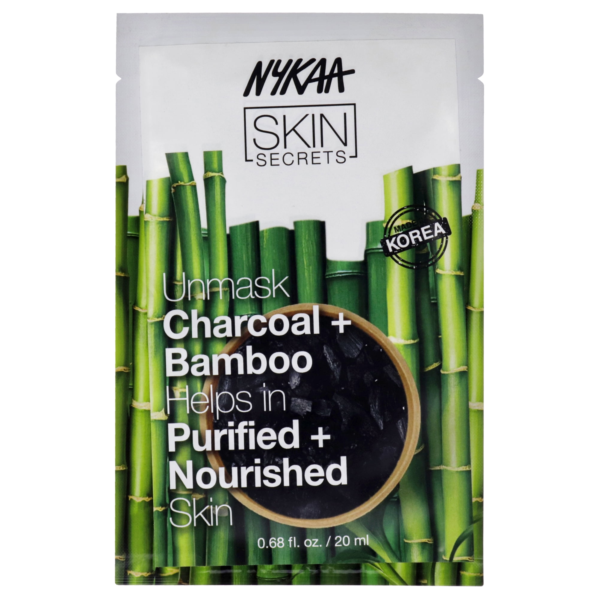 Nykaa Naturals Skin Bubble Sheet Mask, Charcoal and Bamboo, 0.67 oz ...