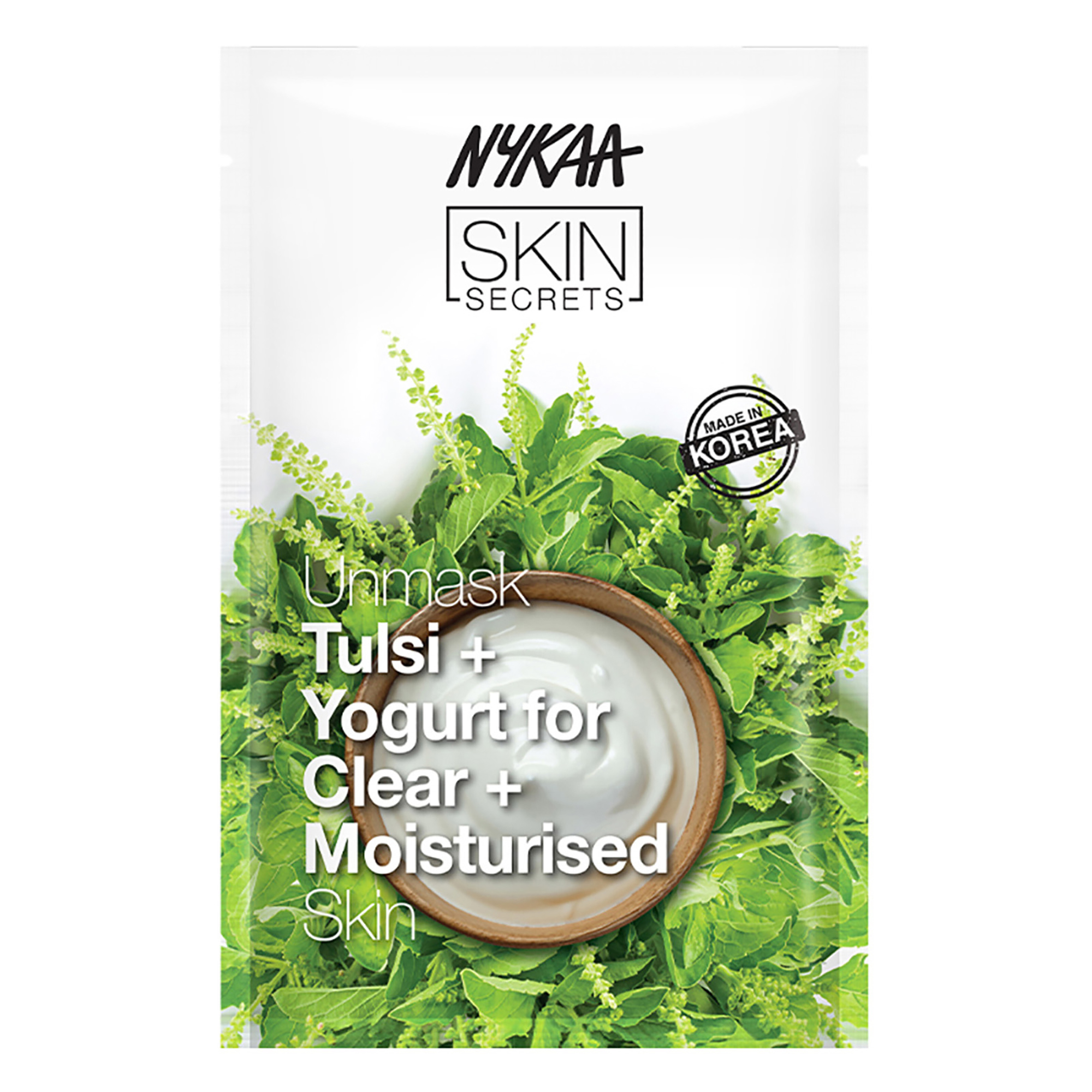 Nykaa Naturals Skin Secrets Bubble Sheet Mask, Tulsi and Yogurt, 0.67 ...